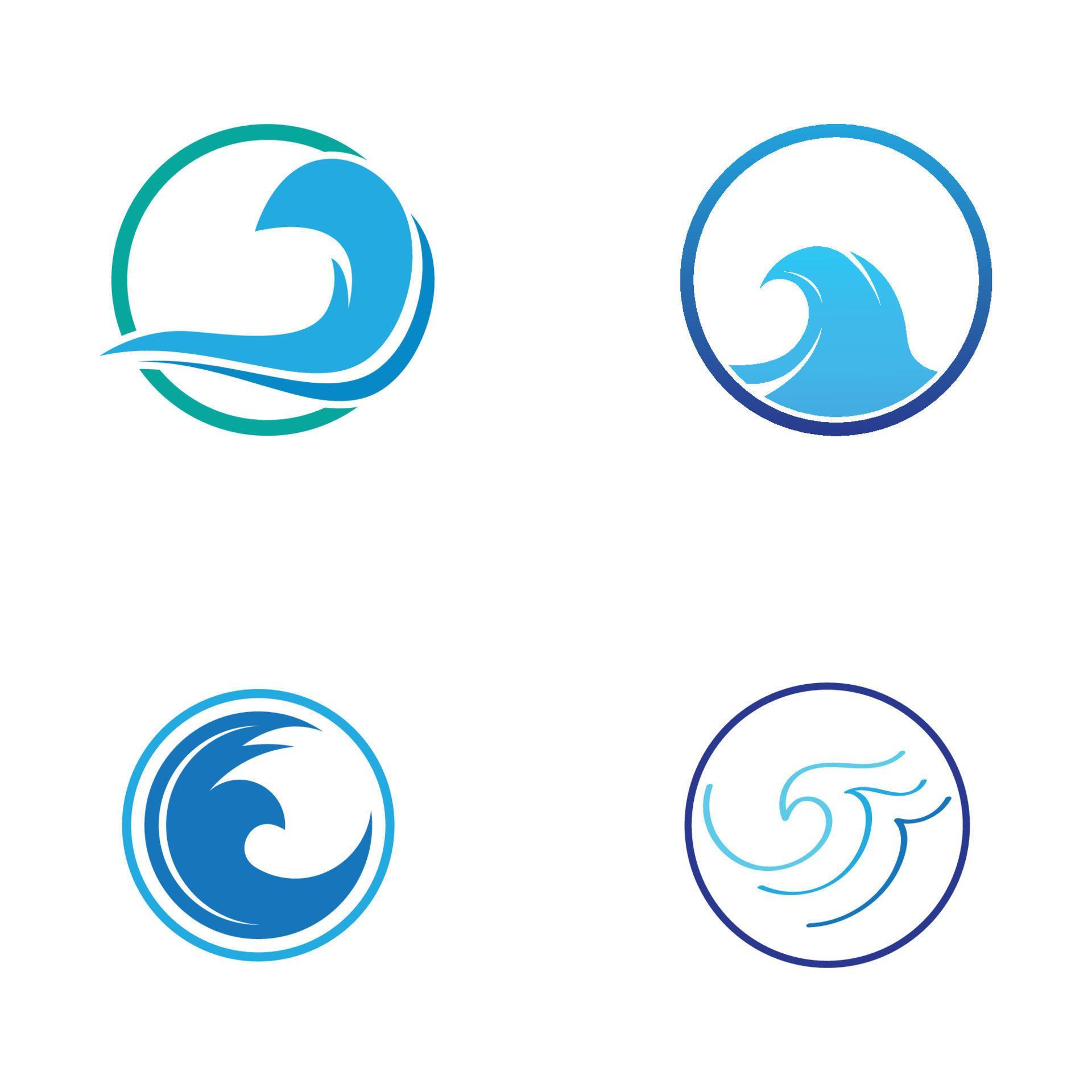Water wave logo and Sea wave logo or beach water waves, with vector ...