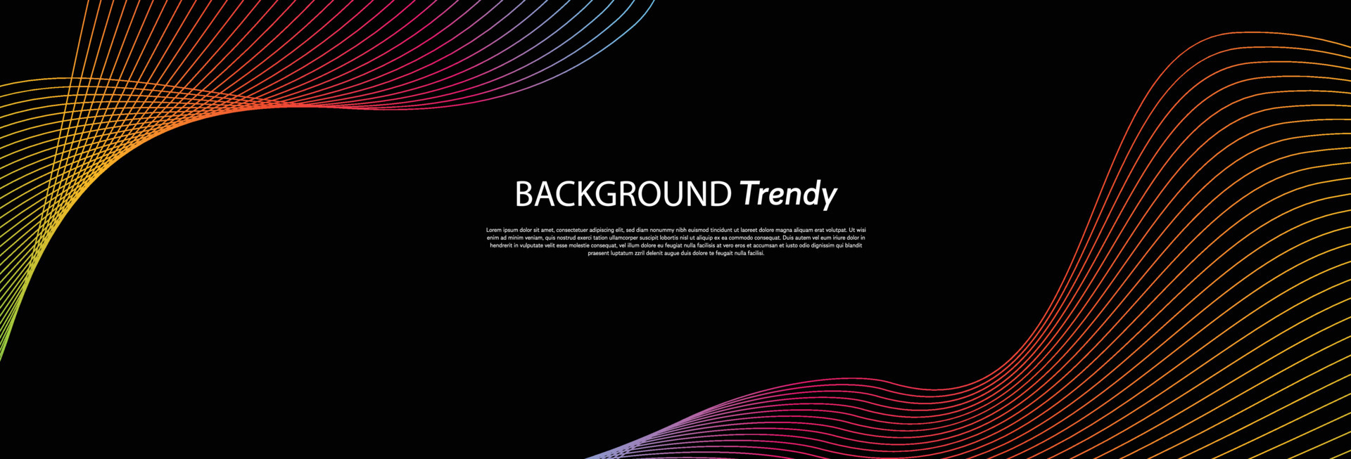 Colorful Abstract Wave In Black Background Dynamic Abstract Line Design In Modern And Luxurious