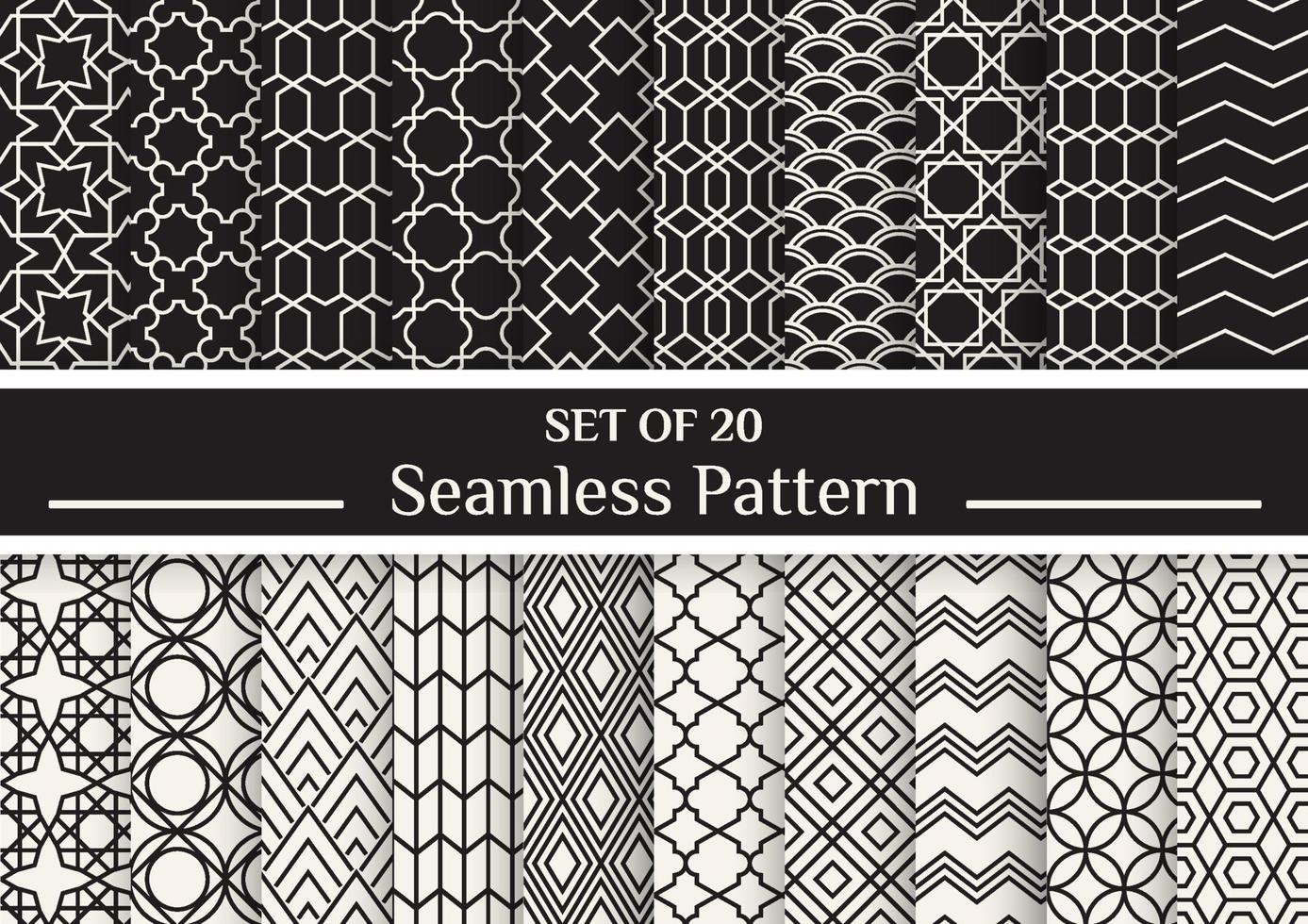 Set of Geometric seamless patterns. Abstract geometric hexagonal ...