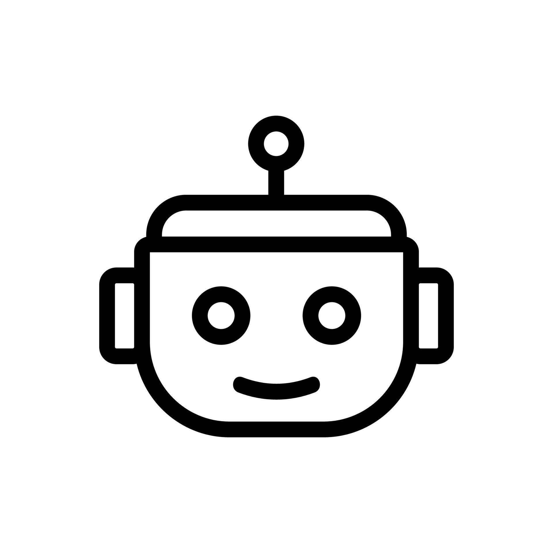 vector de icono de bot de chat. ilustración de símbolo de contorno ...