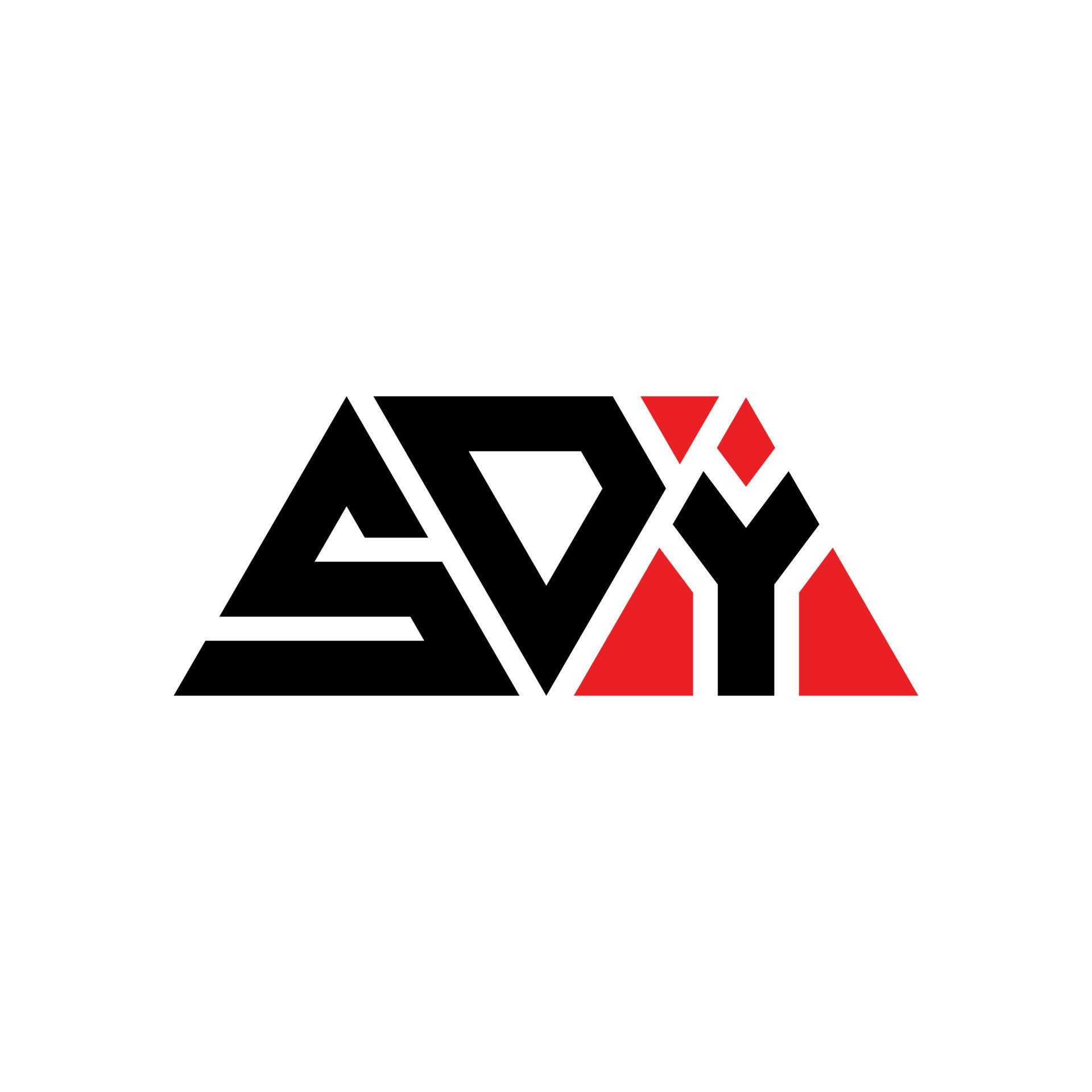 diseño de logotipo de letra de triángulo sdy con forma de triángulo. monograma de diseño de ...