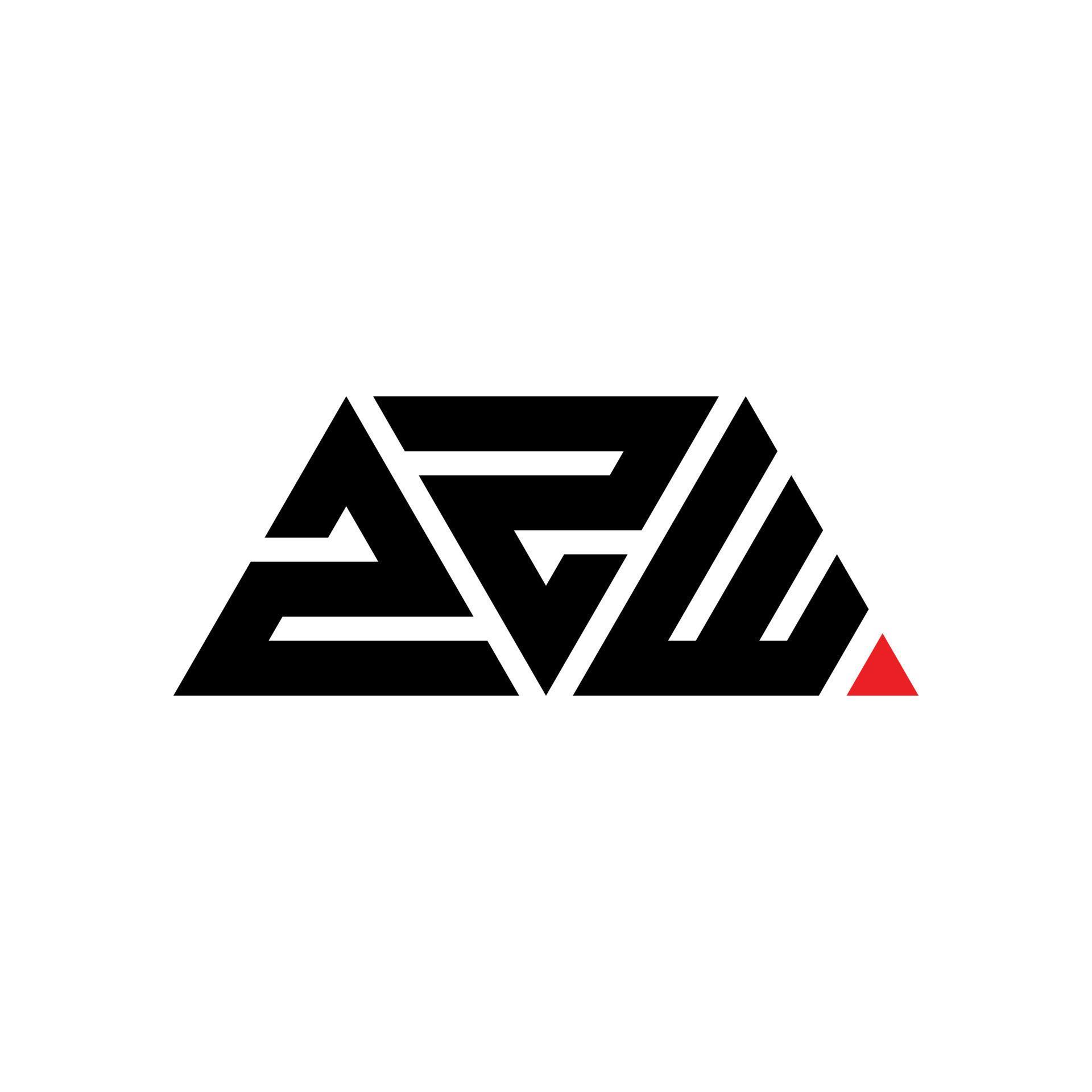 Diseño de logotipo de letra triangular zzw con forma de triángulo. monograma de diseño del ...