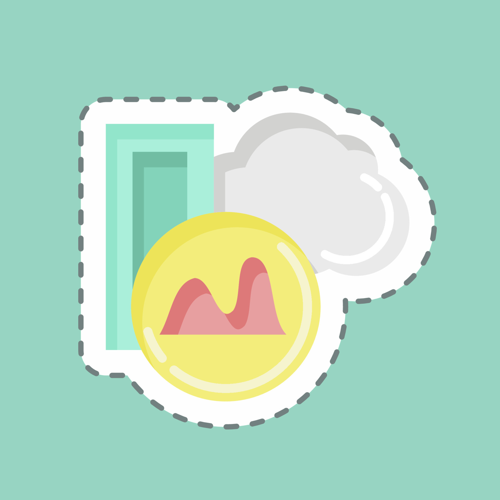 Sticker Line Cut Database Analysis Suitable For Education Symbol Simple Design Editable