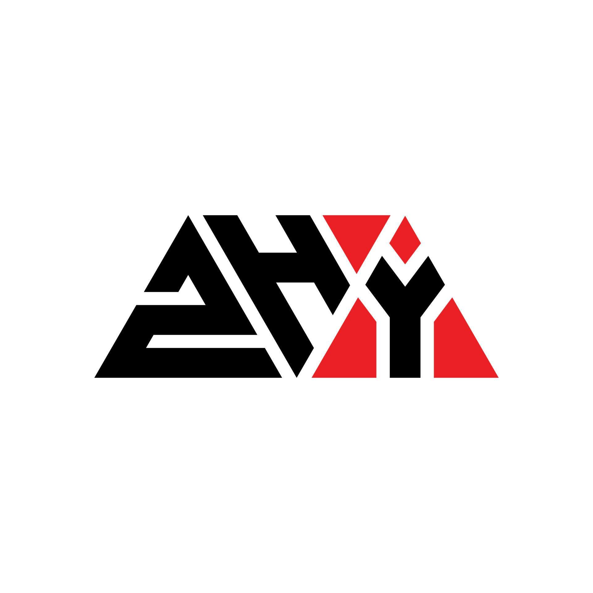 diseño de logotipo de letra de triángulo zhy con forma de triángulo. monograma de diseño de ...