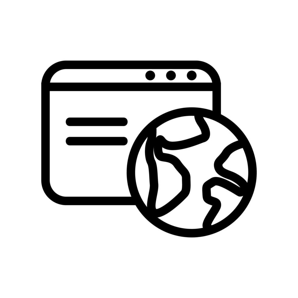 Browser planet icon vector. Isolated contour symbol illustration ...