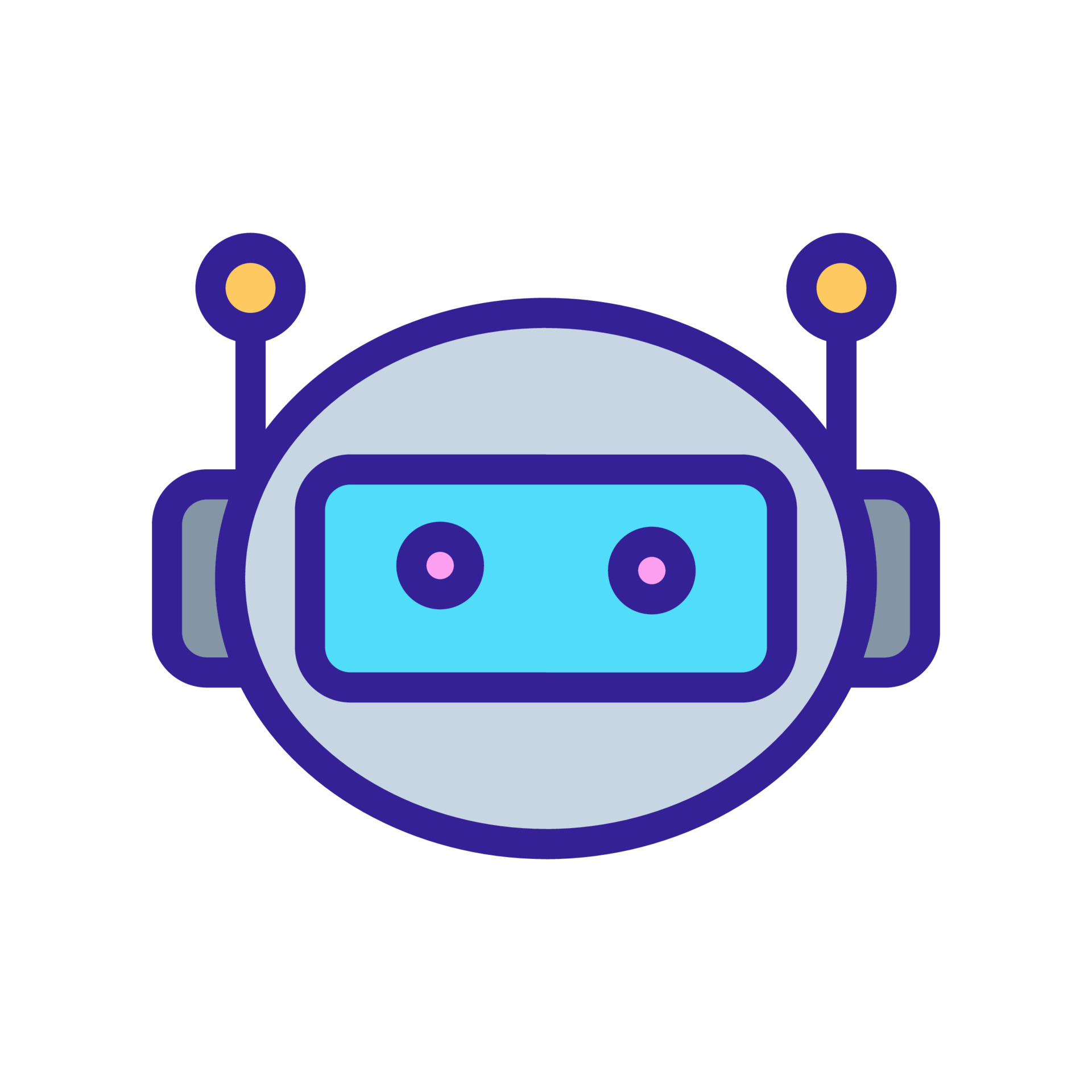 artificial intelligence icon vector. Isolated contour symbol ...