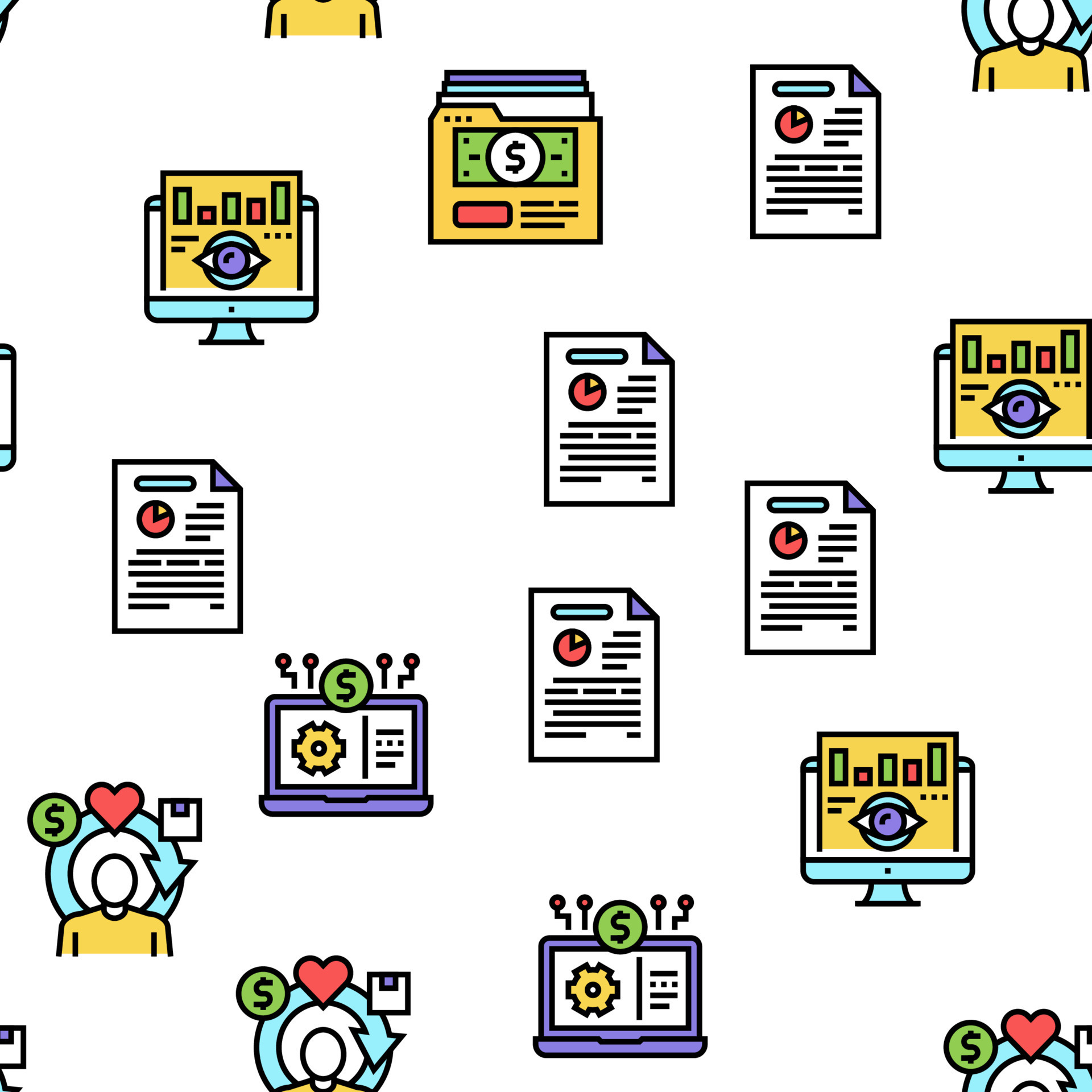 Market Research And Analysis Icons Set Vector 9991471 Vector Art At