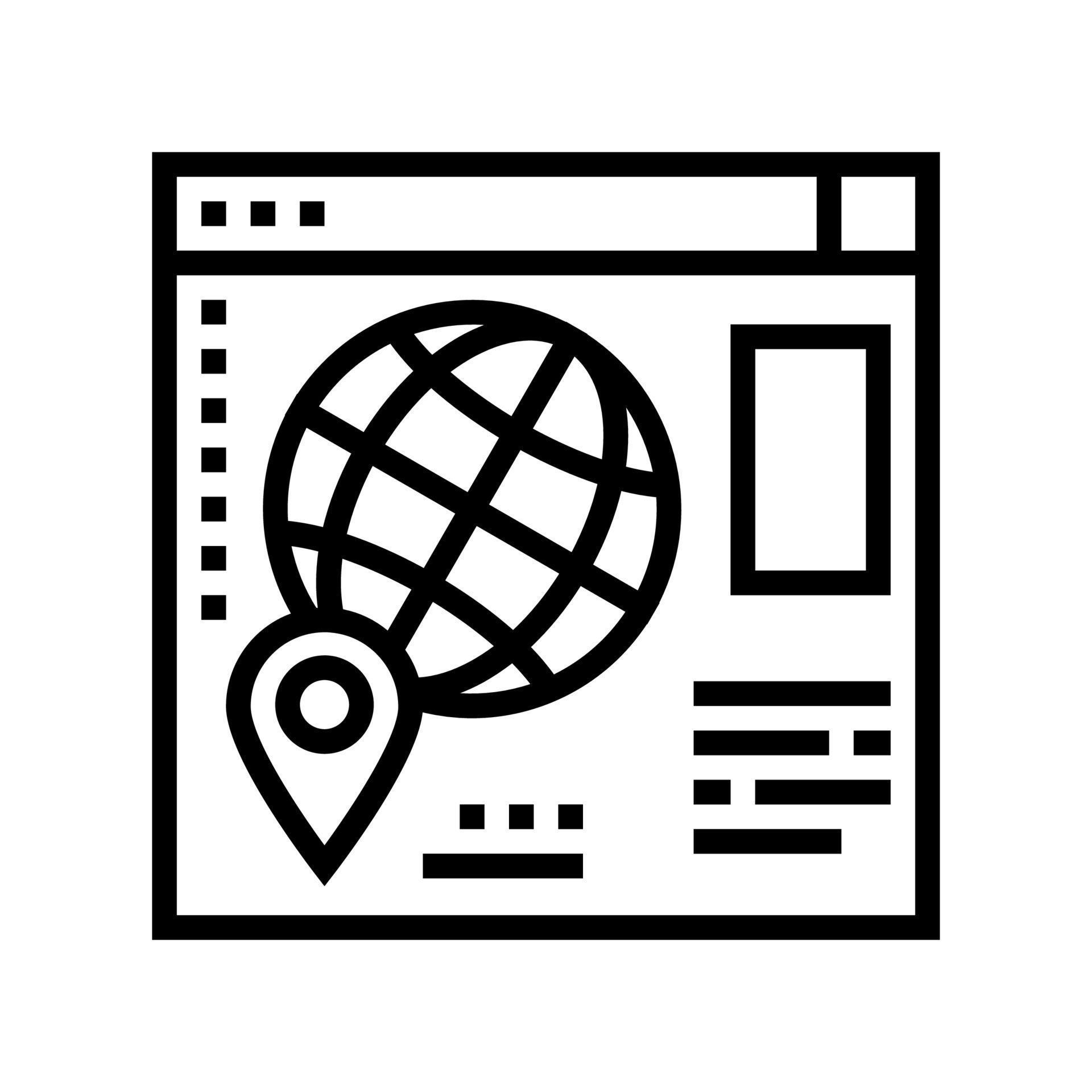 Web Site Map Location Line Icon Vector Illustration 9997396 Vector Art