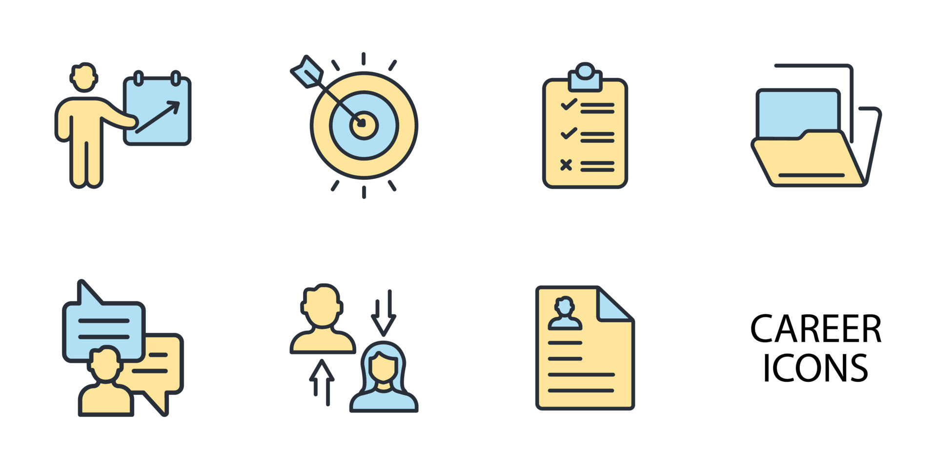career icons set . career pack symbol vector elements for infographic ... career icons set . career pack symbol vector elements for infographic ...
