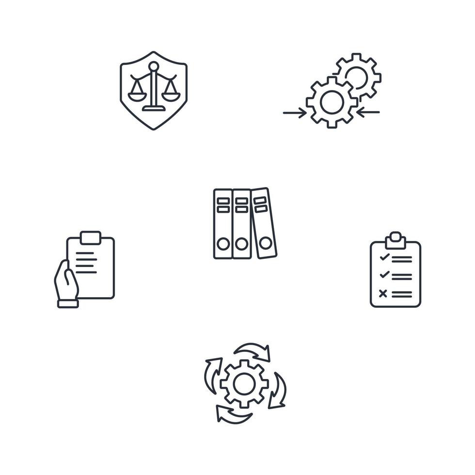 conjunto de iconos de regulación. elementos de vector de símbolo de ... conjunto de iconos de regulación. elementos de vector de símbolo de ...