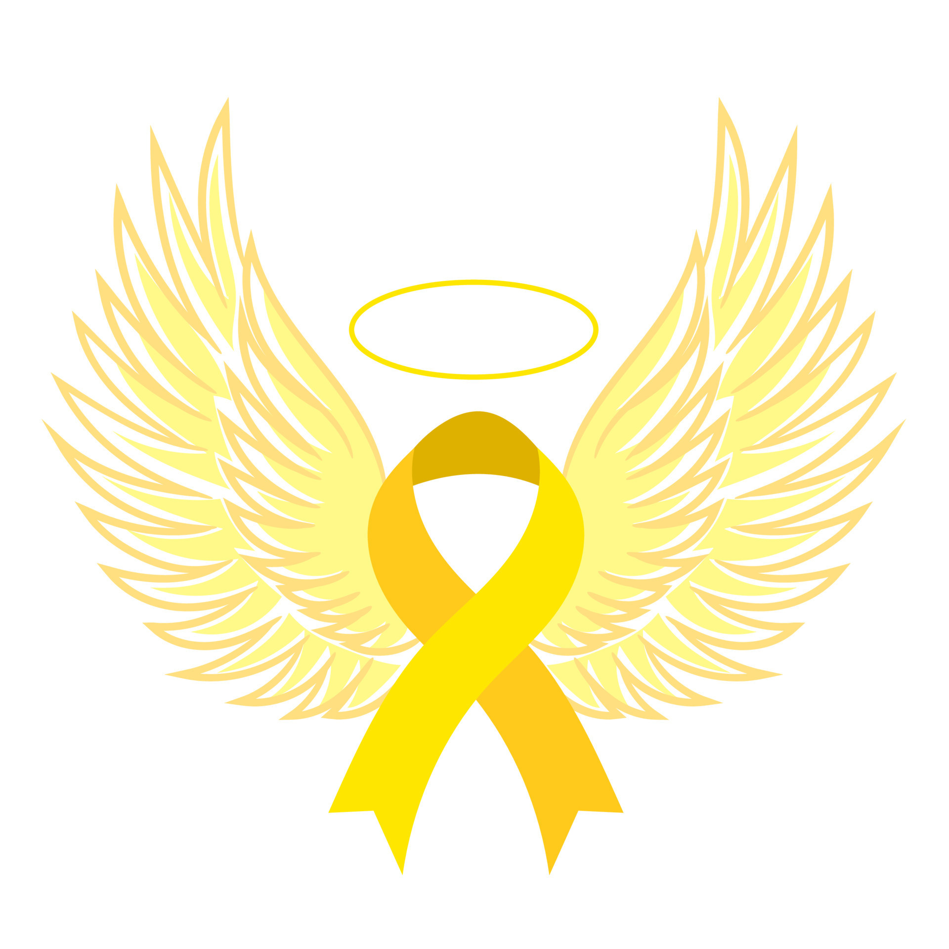 Yellow ribbon with angel wings. Childhood Cancer Awareness Ribbon ... Yellow ribbon with angel wings. Childhood Cancer Awareness Ribbon ...