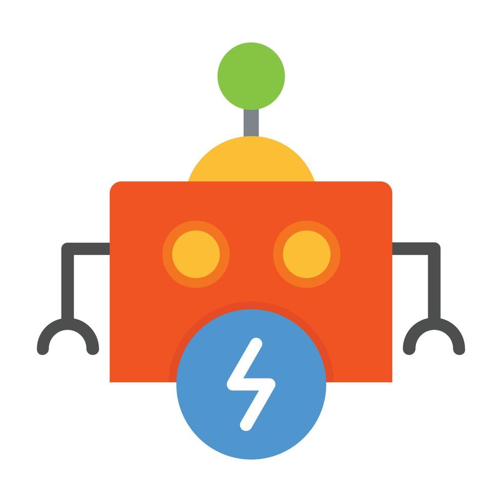 Robot Flat Icon 10010006 Vector Art at Vecteezy