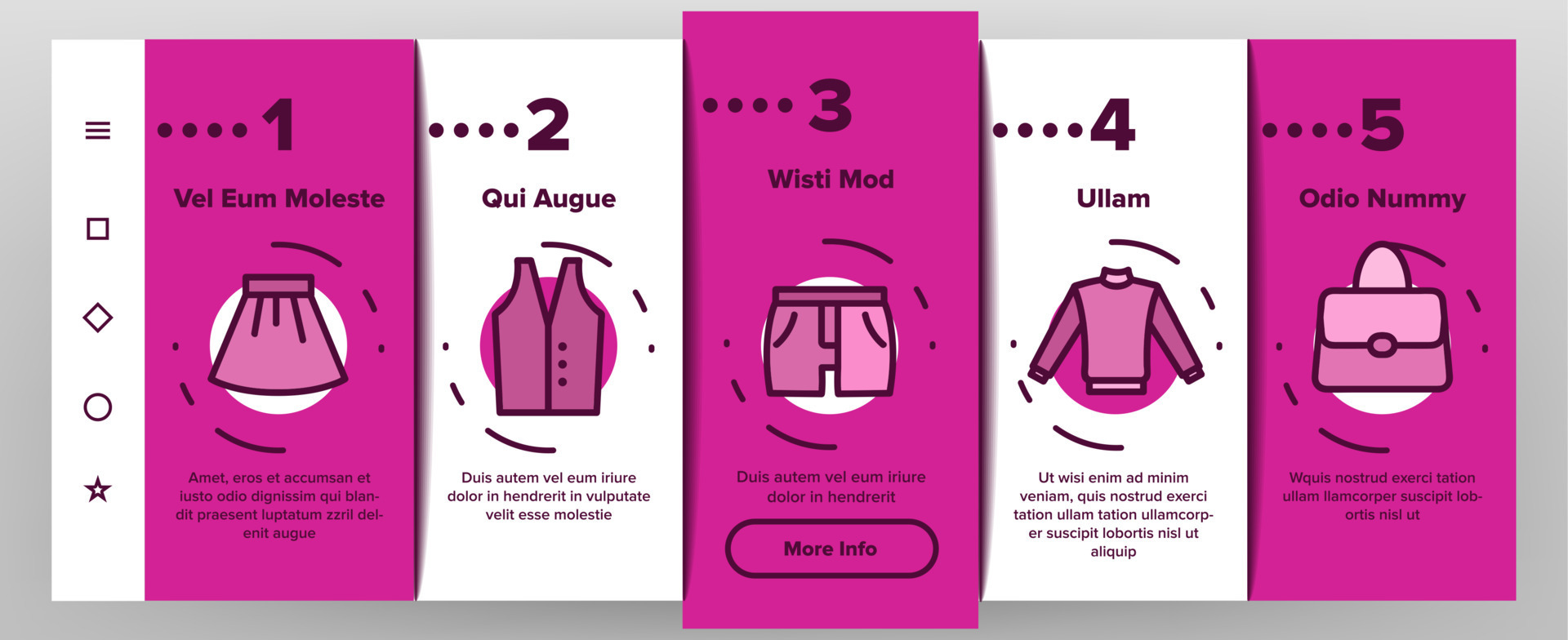 Fashion And Clothes Onboarding Icons Set Vector 10015072 Vector Art At