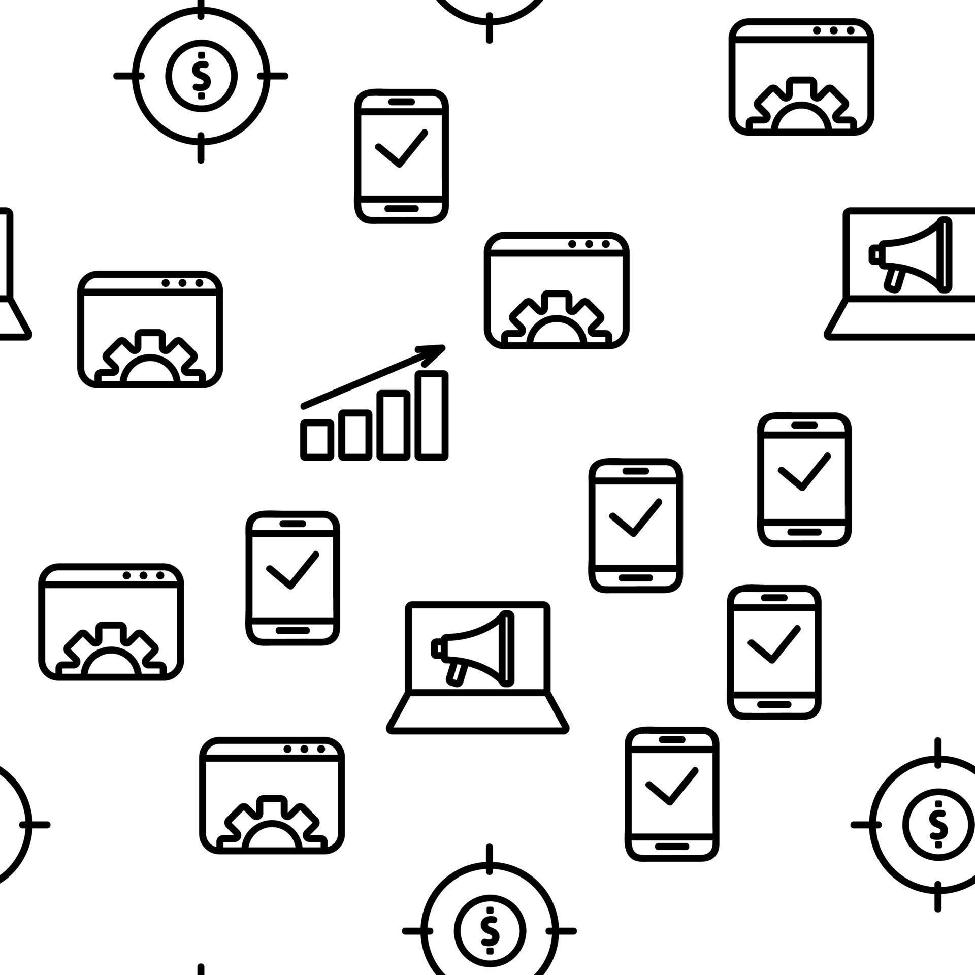 Seo Search Engine Optimization Vector Seamless Pattern 10016501 Vector