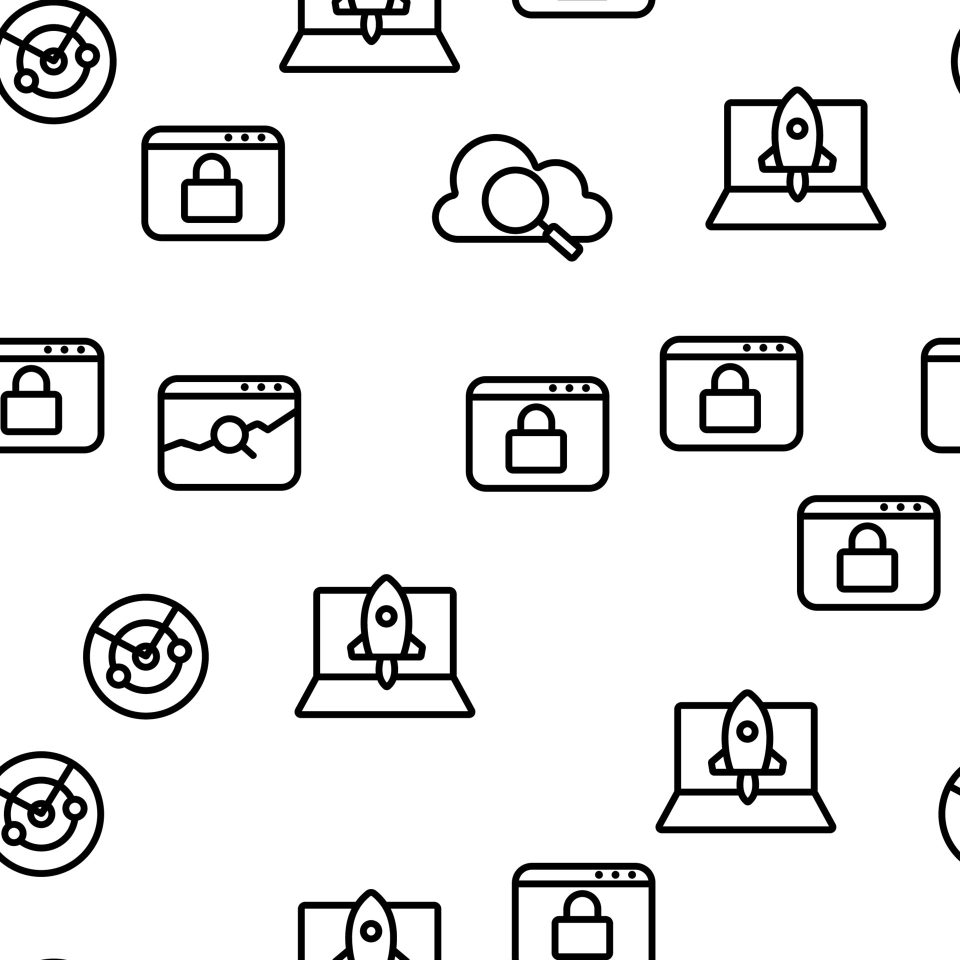 Seo Search Engine Optimization Vector Seamless Pattern 10016510 Vector Art At Vecteezy