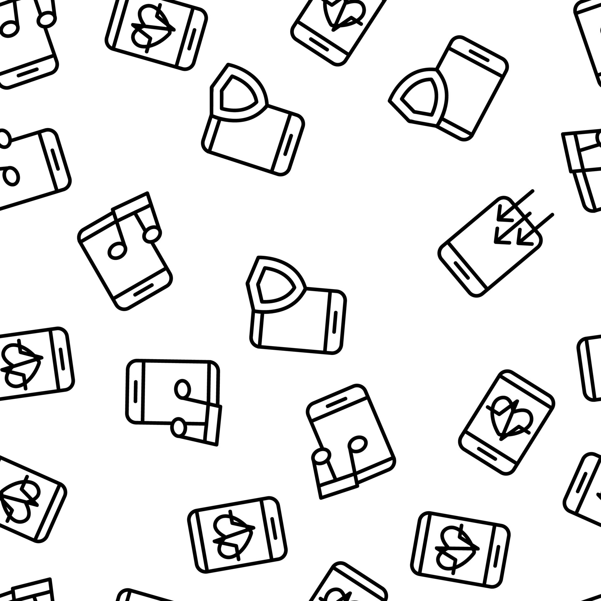 Smartphone App Function Vector Seamless Pattern 10016532 Vector Art at ...