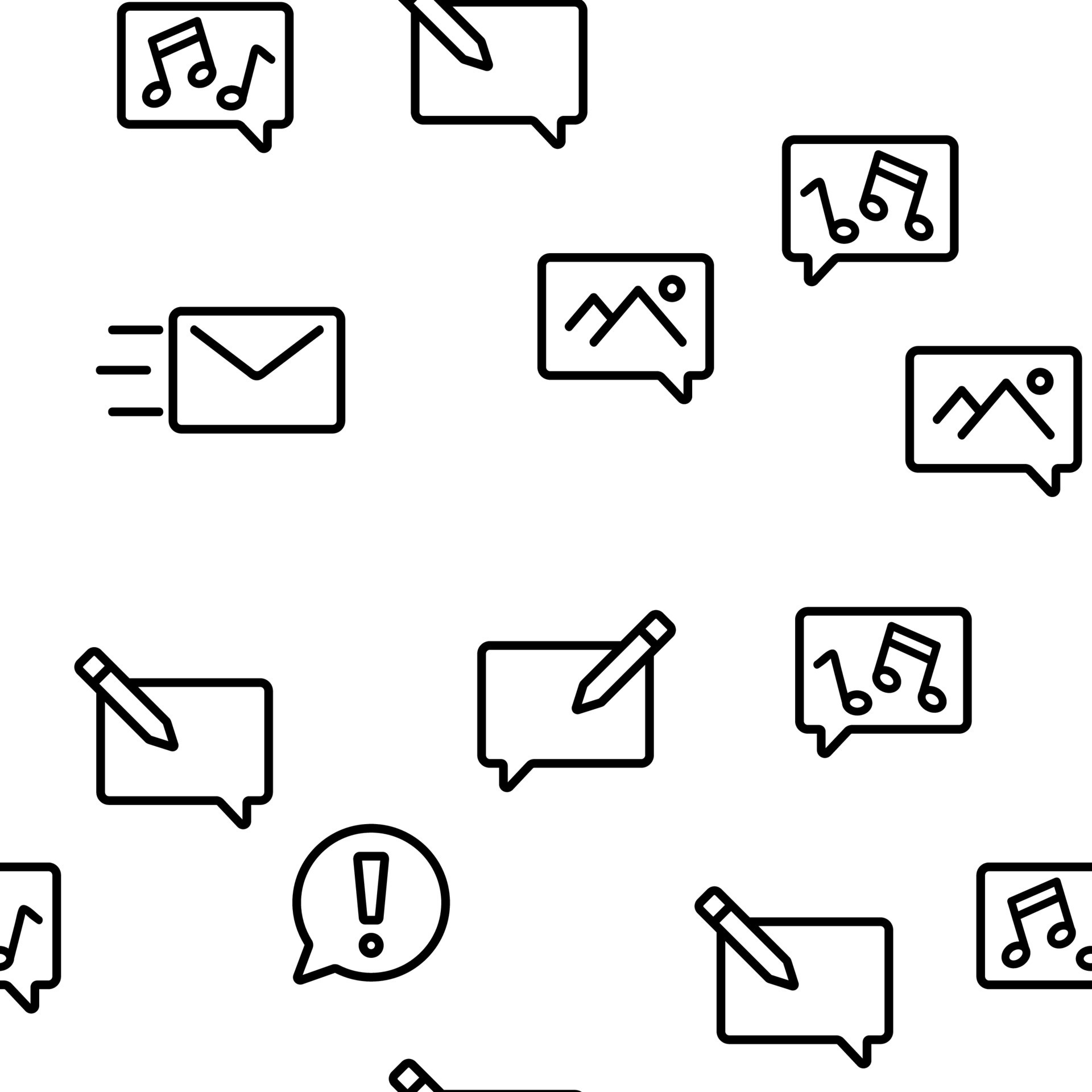 Different SMS Message Seamless Pattern Vector 10016678 Vector Art at ...