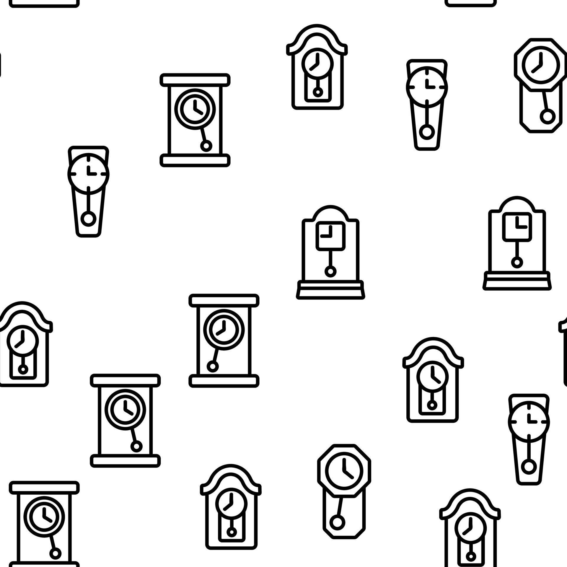 Pendulum Clock Device Vector Seamless Pattern 10017746 Vector Art at ...