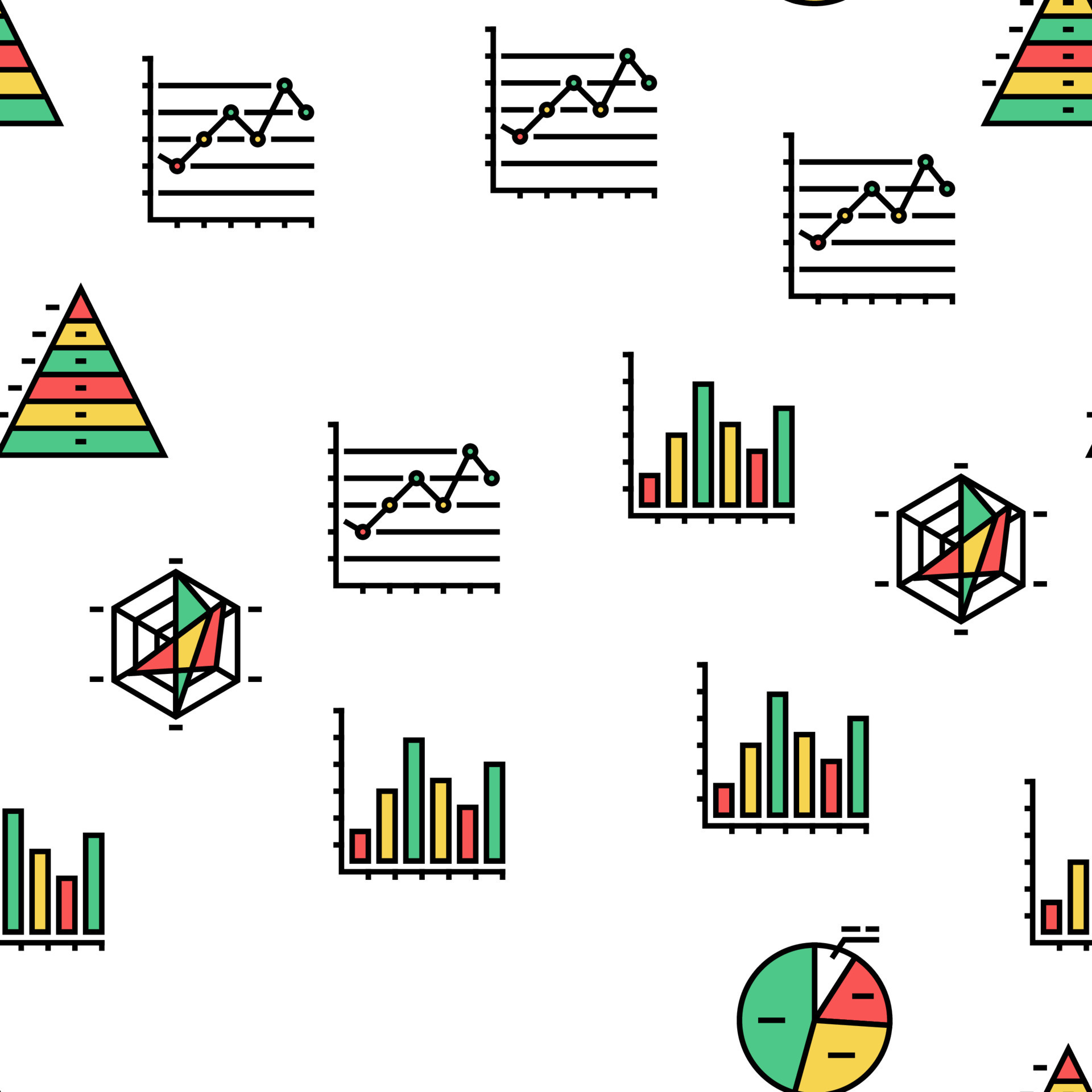 Graph For Analyzing And Research Vector Seamless Pattern 10017786 ...