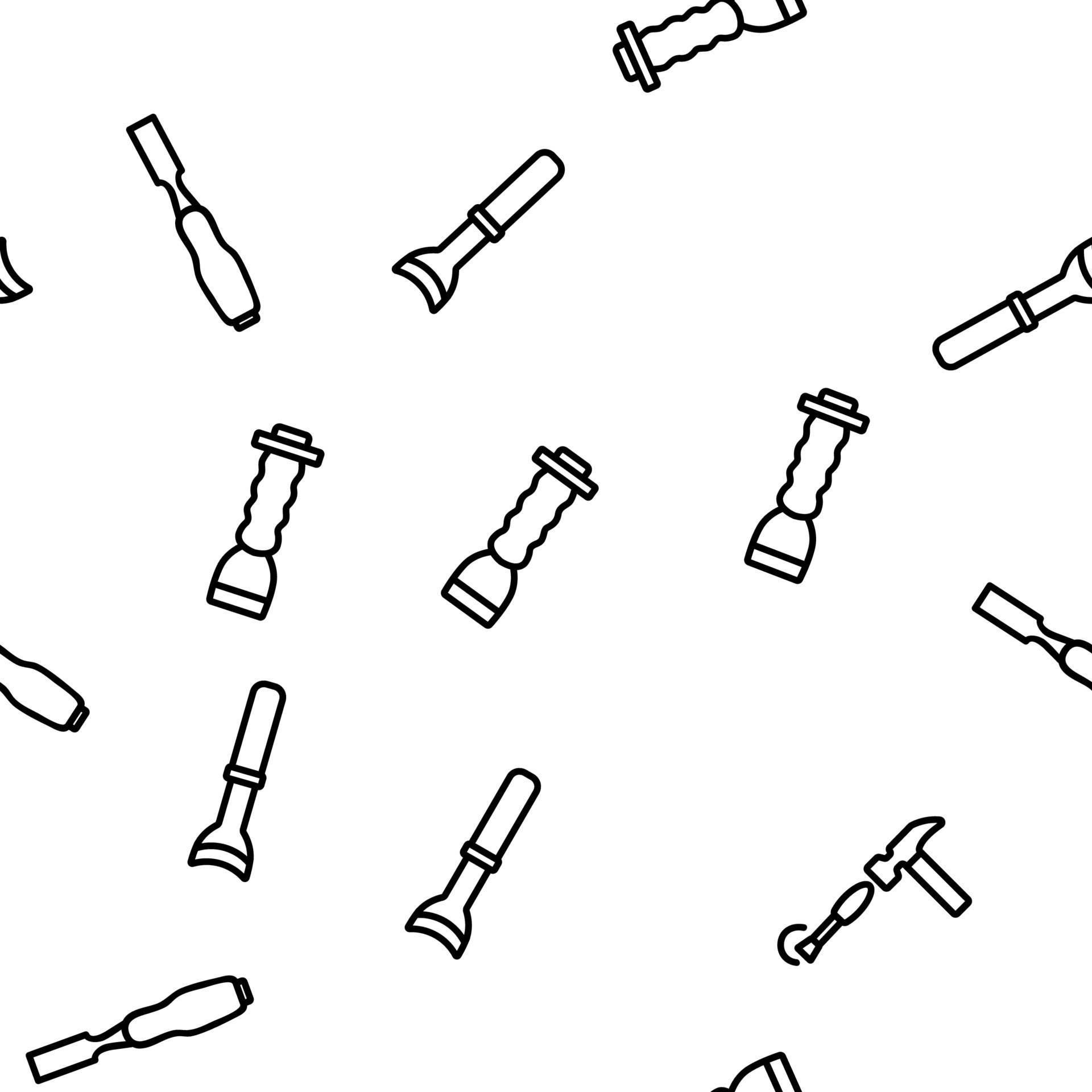 Chisel Carpentry Tool Vector Seamless Pattern 10017790 Vector Art at ...