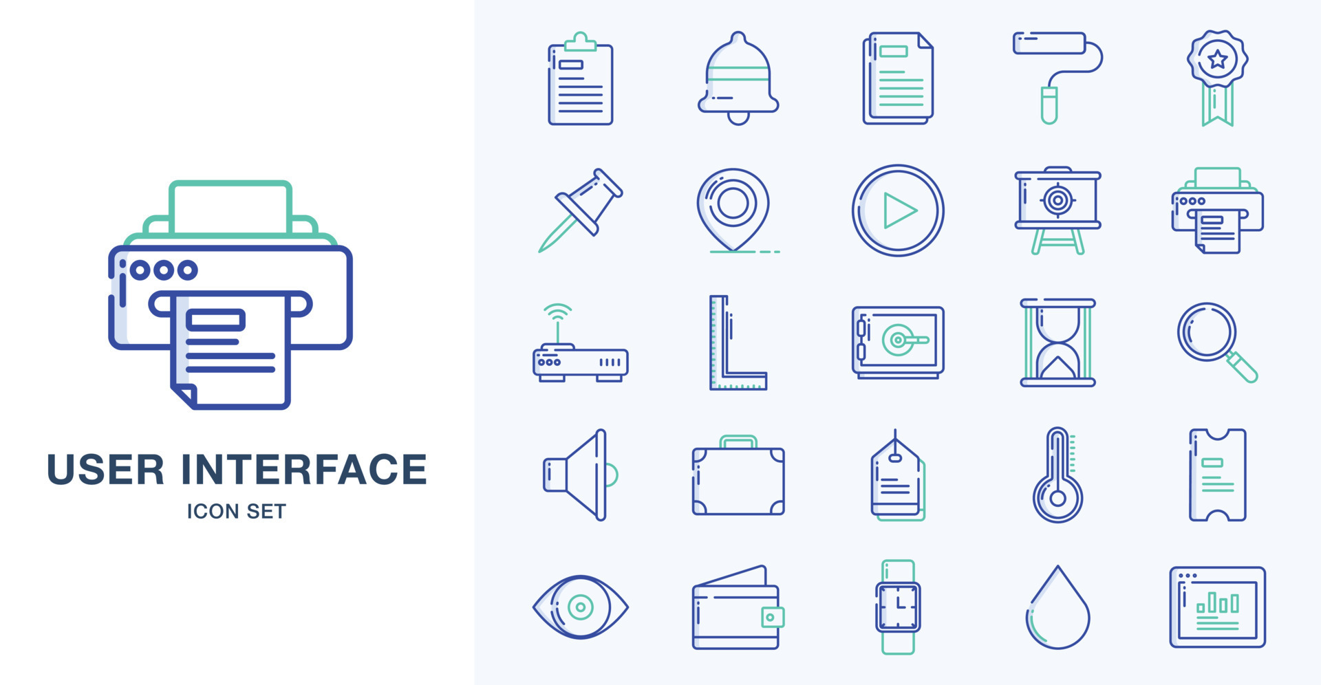 Basic Ui Essential Icon Web Icon Set Outline Coloured Icon Set