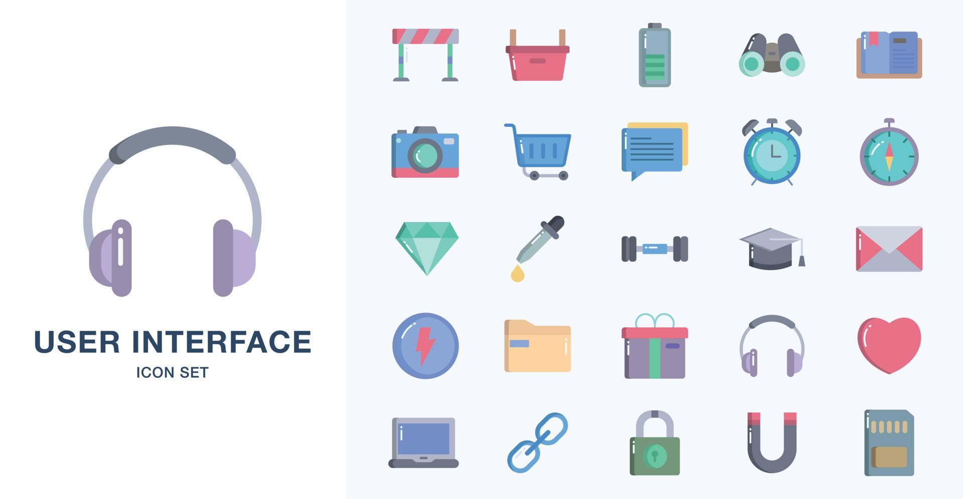 Basic Ui Essential Icon Web Icon Set Flat Icon Set 10017839 Vector