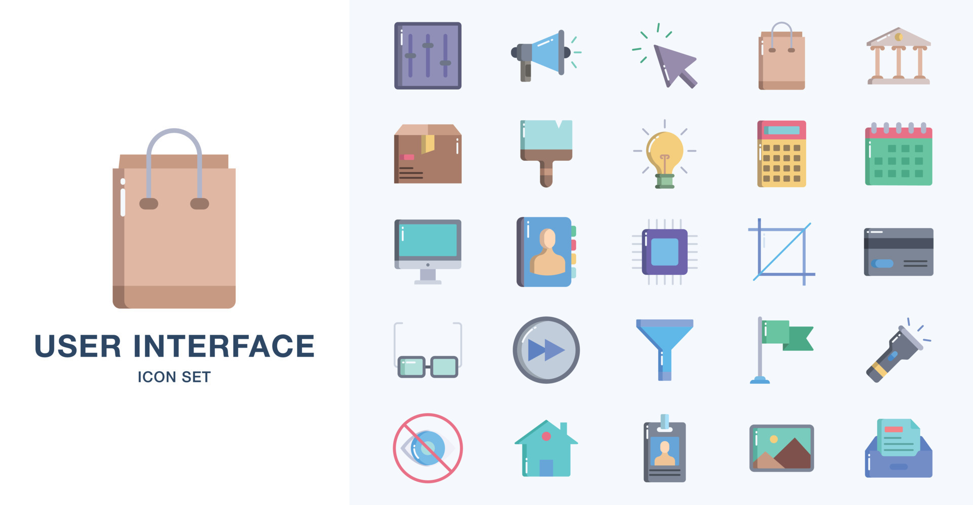 Basic Ui Essential Icon Web Icon Set Flat Icon Set 10017840 Vector