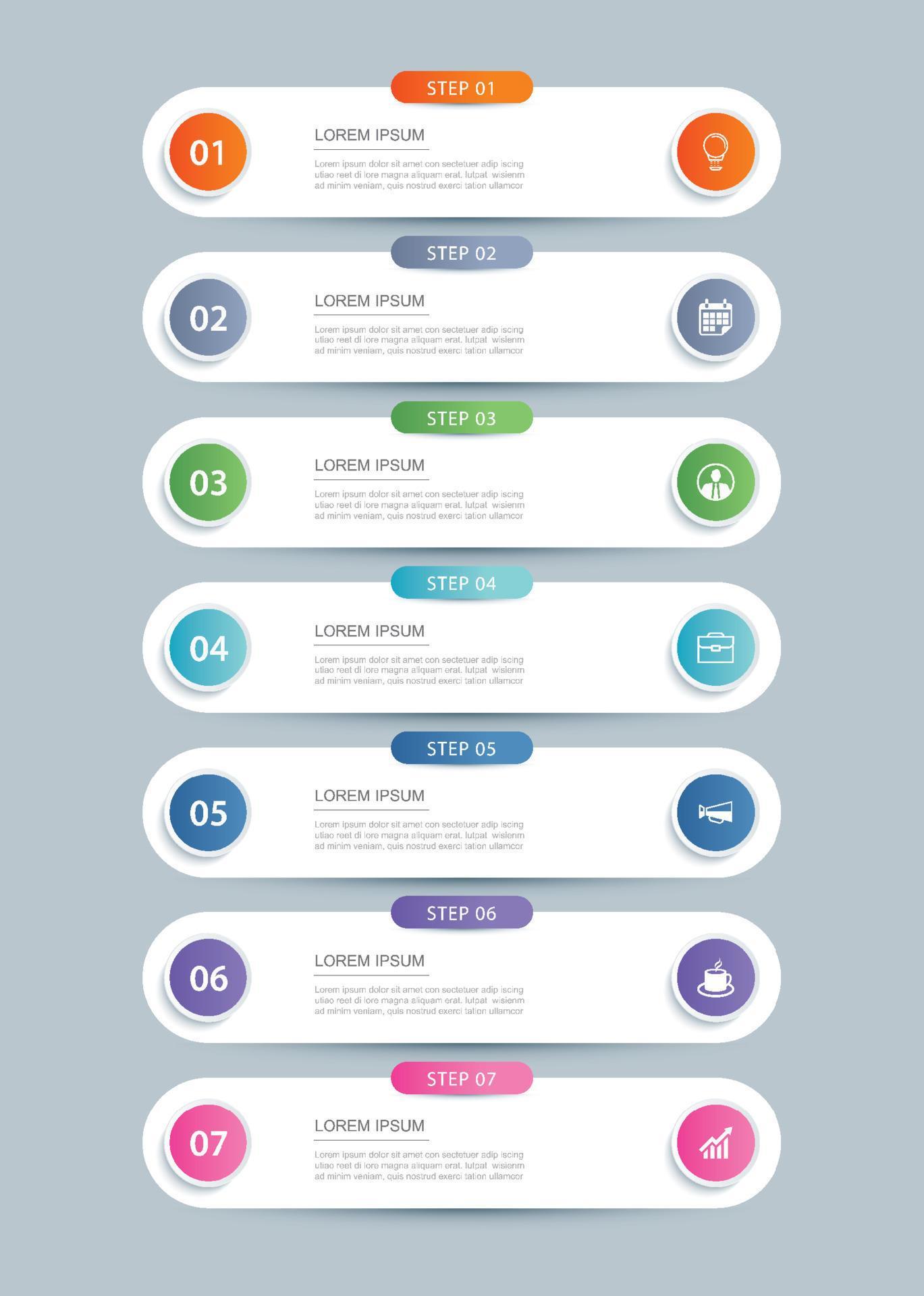 7 data infographics tab paper index template. Vector illustration ...