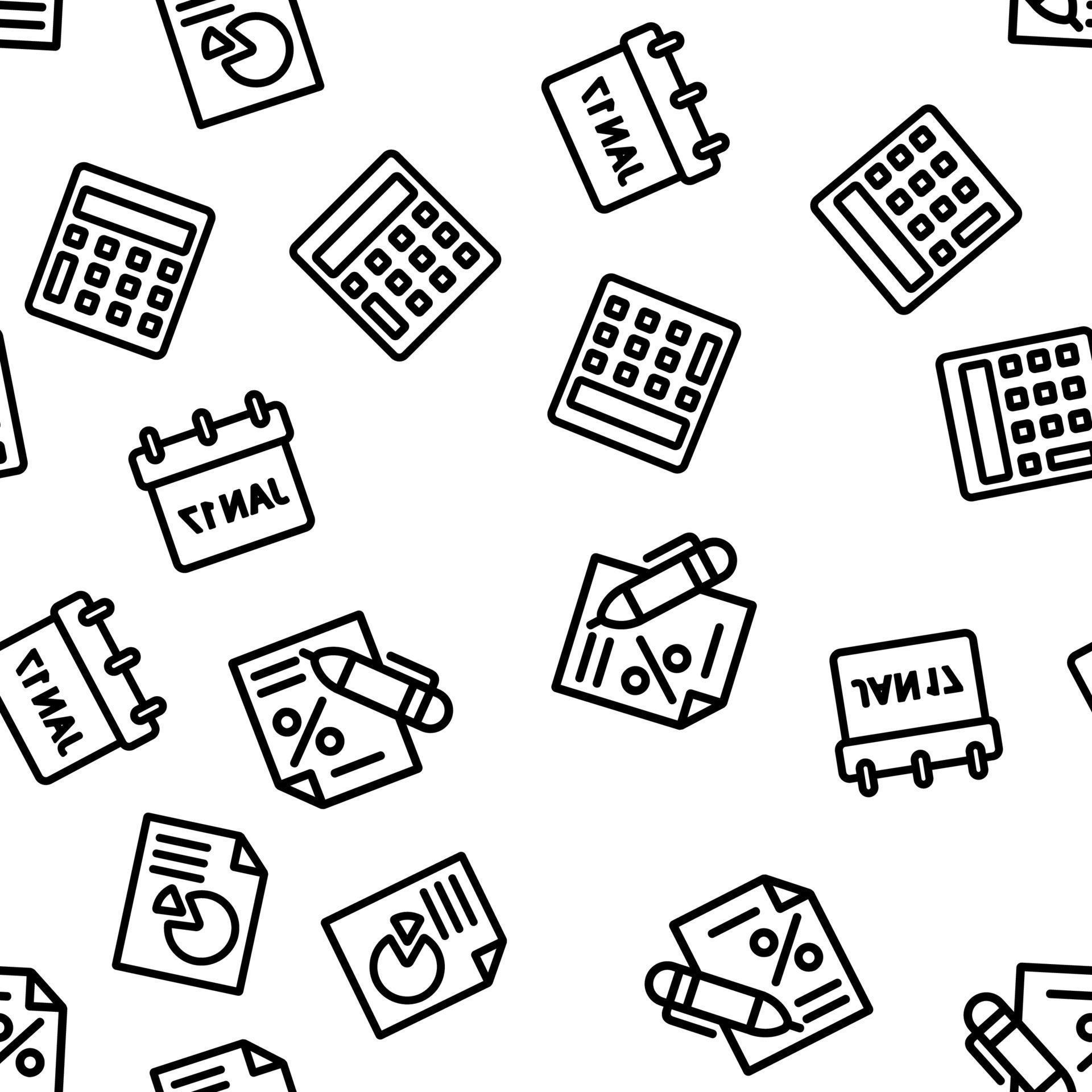 Accounting Elements Vector Seamless Pattern 10018040 Vector Art at Vecteezy