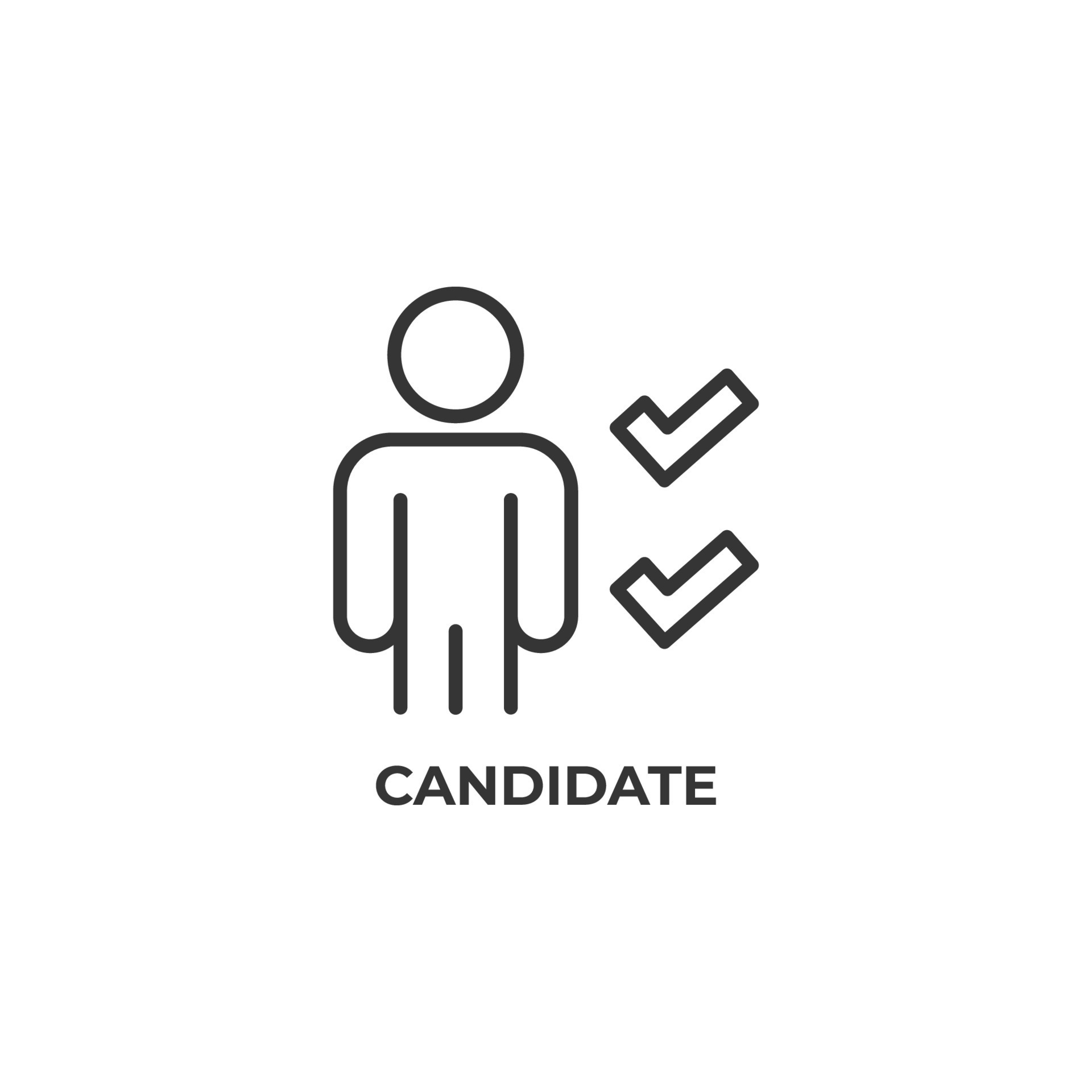 Vector Sign Of Candidate Symbol Is Isolated On A White Background Icon Color Editable 10018740