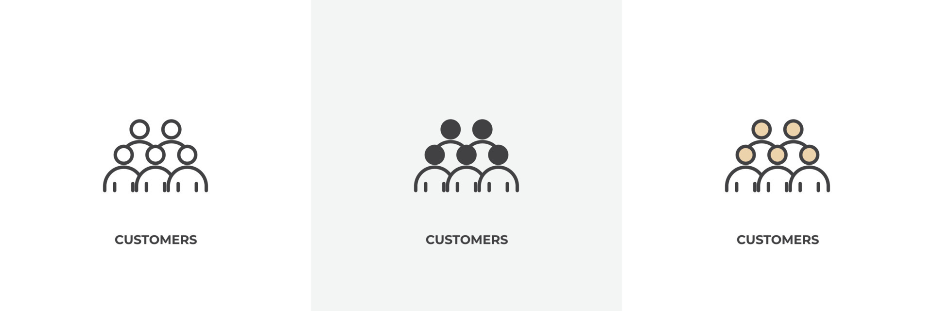 Customers Icon Line Solid And Filled Outline Colorful Version Outline And Filled Vector Sign