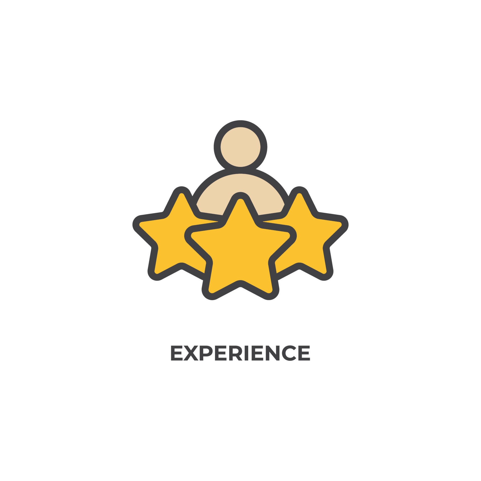 Vector sign of experience symbol is isolated on a white background ... Vector sign of experience symbol is isolated on a white background ...