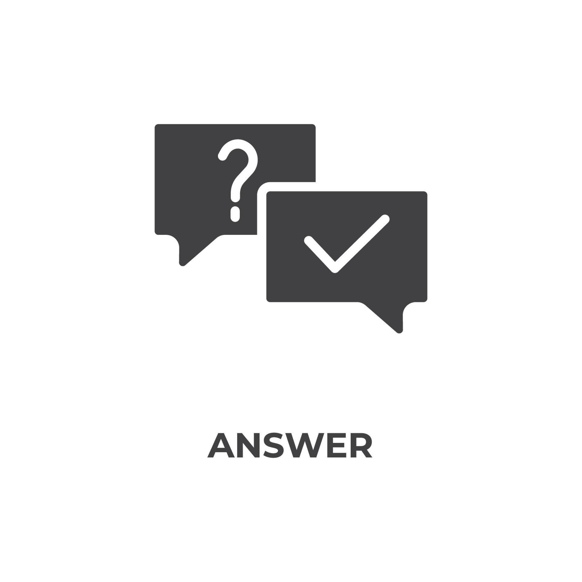 Vector sign of answer symbol is isolated on a white background. icon color editable. 10019262 ...