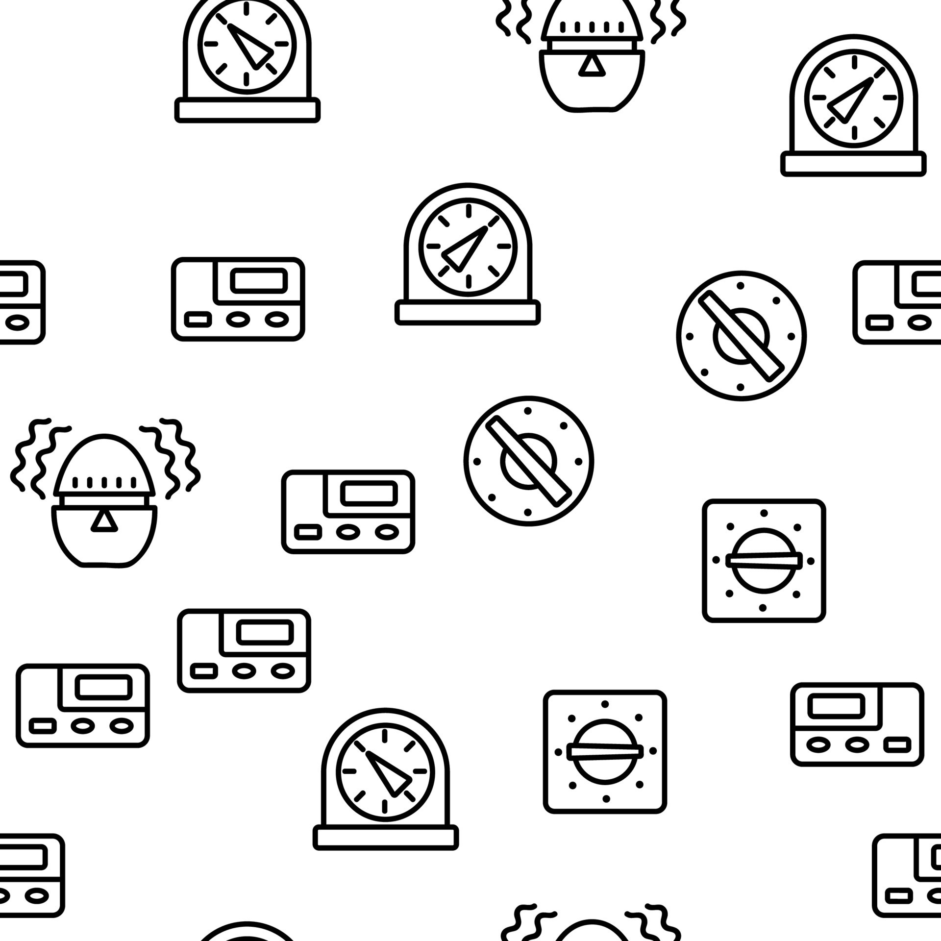 Kitchen Timer Tool Vector Seamless Pattern 10019287 Vector Art at Vecteezy