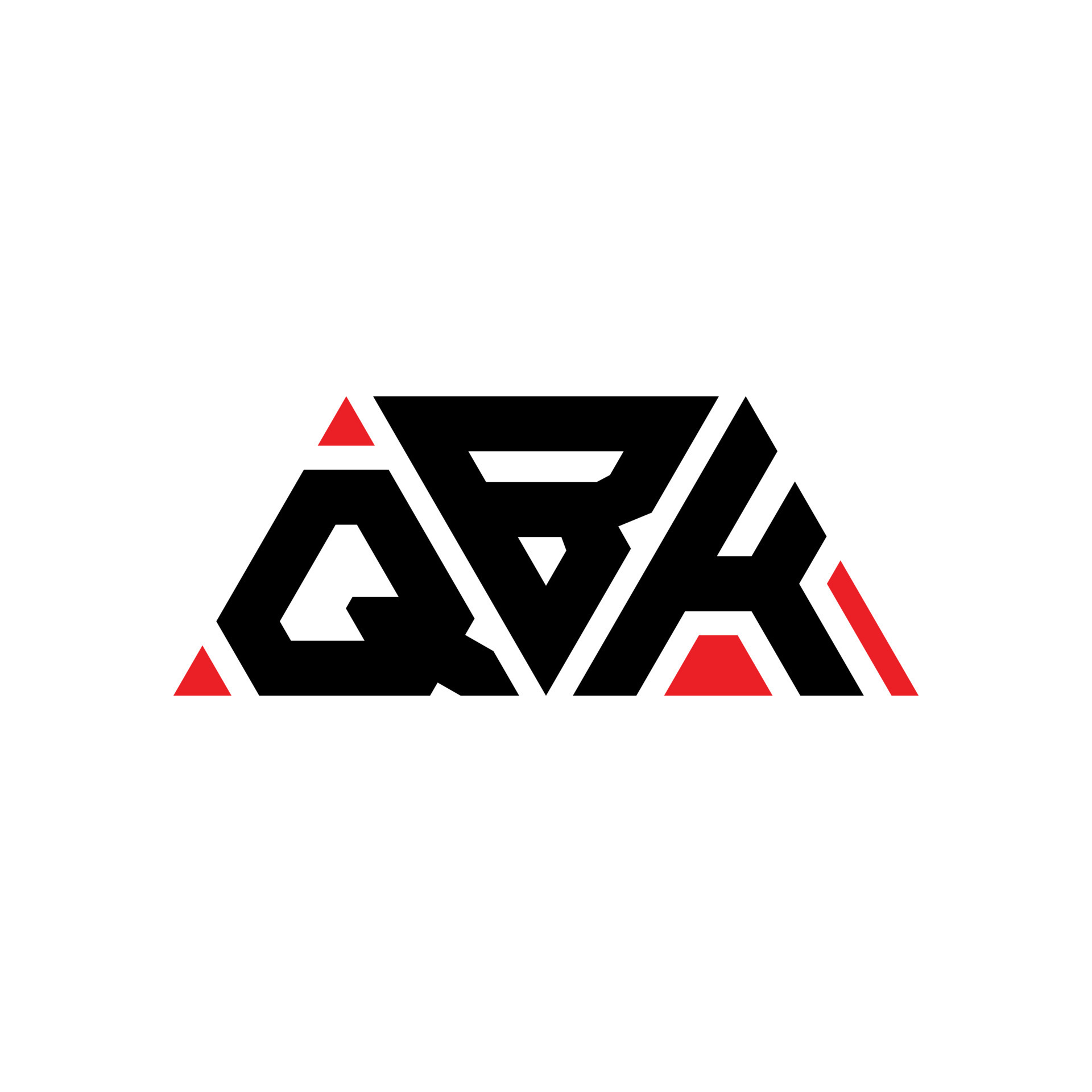 diseño de logotipo de letra triangular qbk con forma de triángulo. monograma de diseño de ...