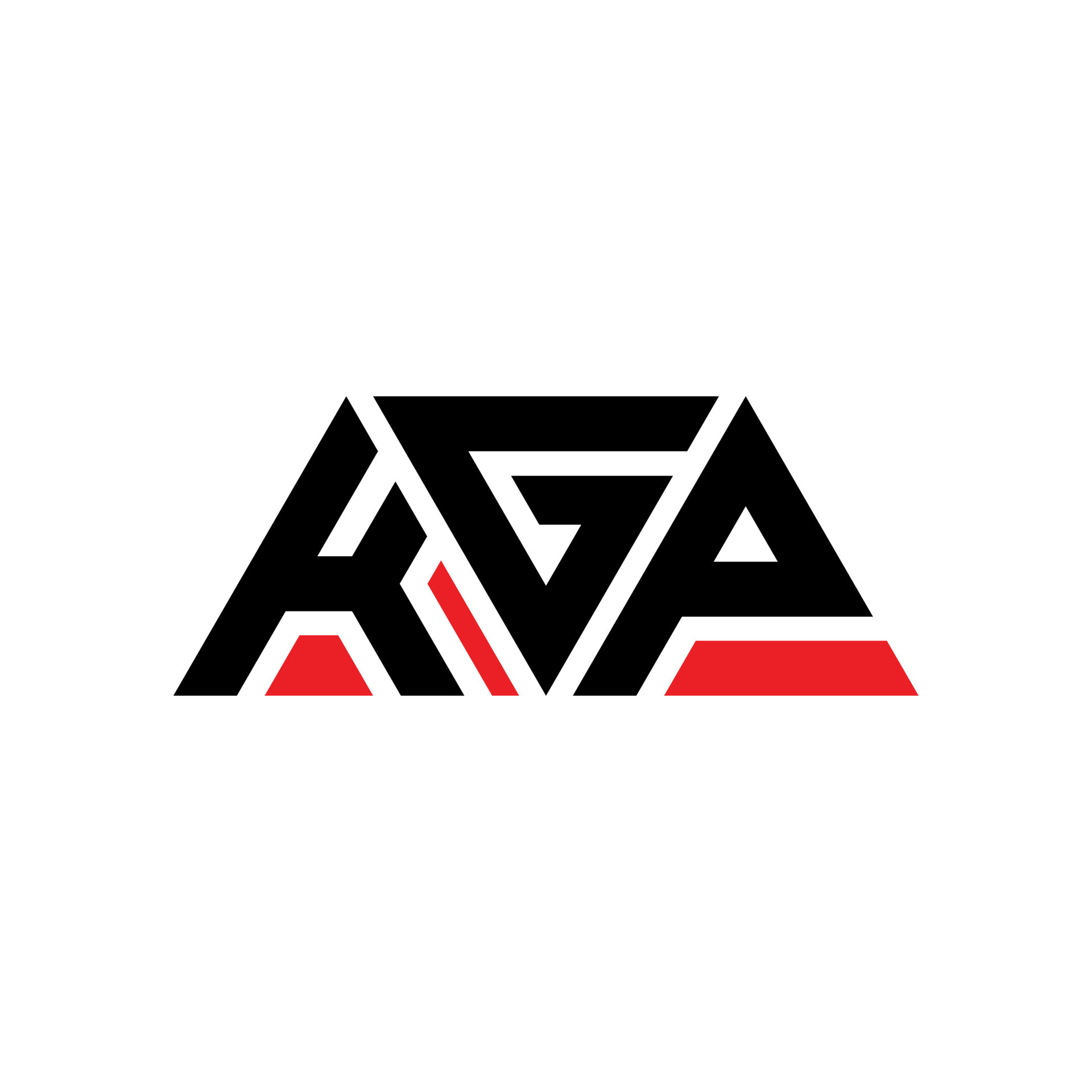 diseño de logotipo de letra triangular kgp con forma de triángulo. monograma de diseño de ...
