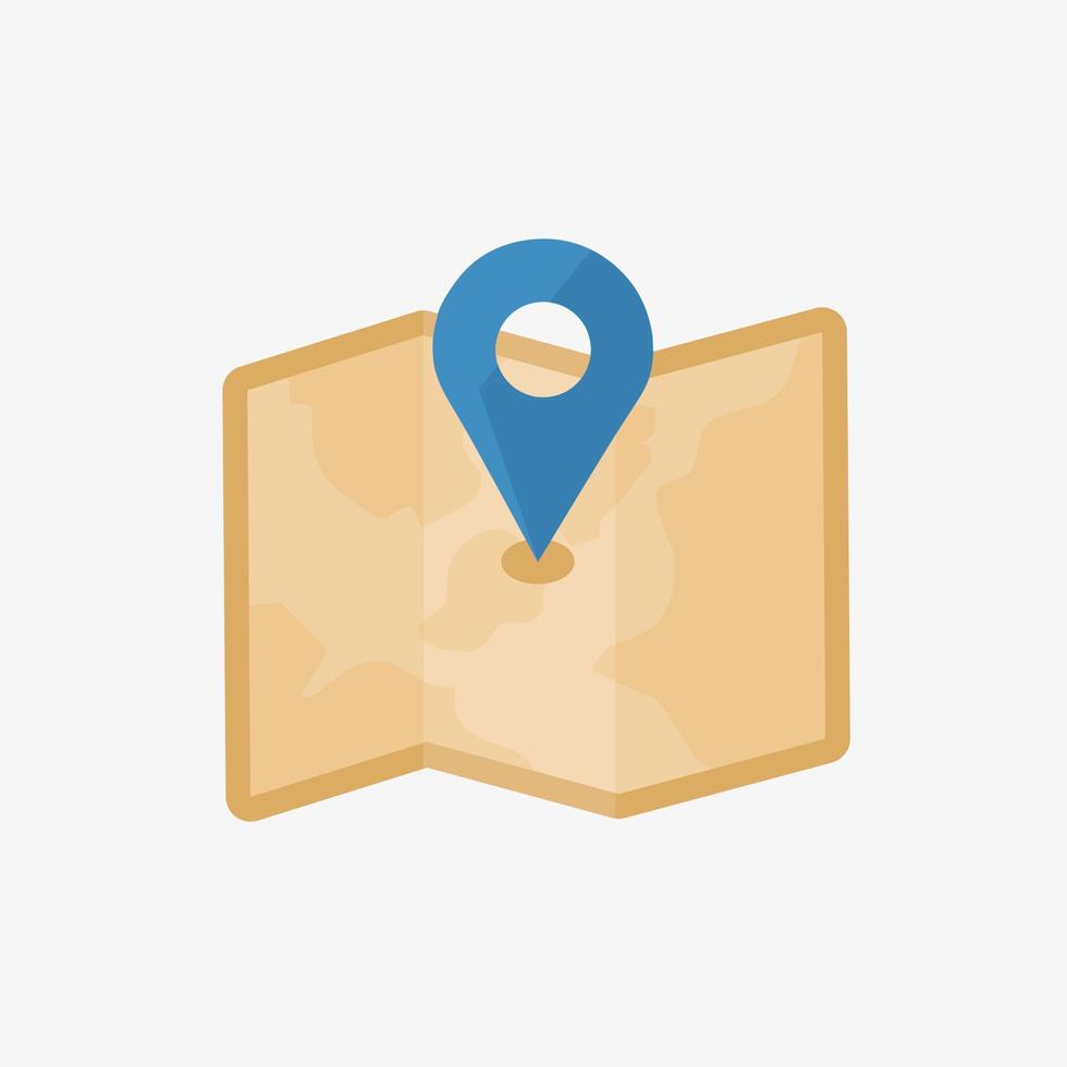 ancient map paper flat illustration with blue marker 10027732 Vector ... ancient map paper flat illustration with blue marker 10027732 Vector ...