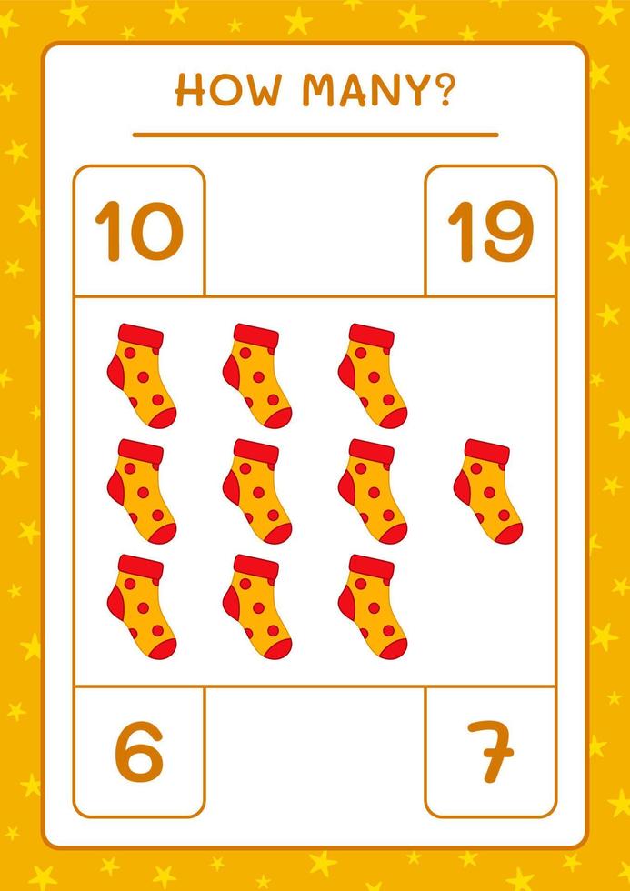 How many christmas sock, game for children. Vector illustration, printable worksheet 10028610 ...