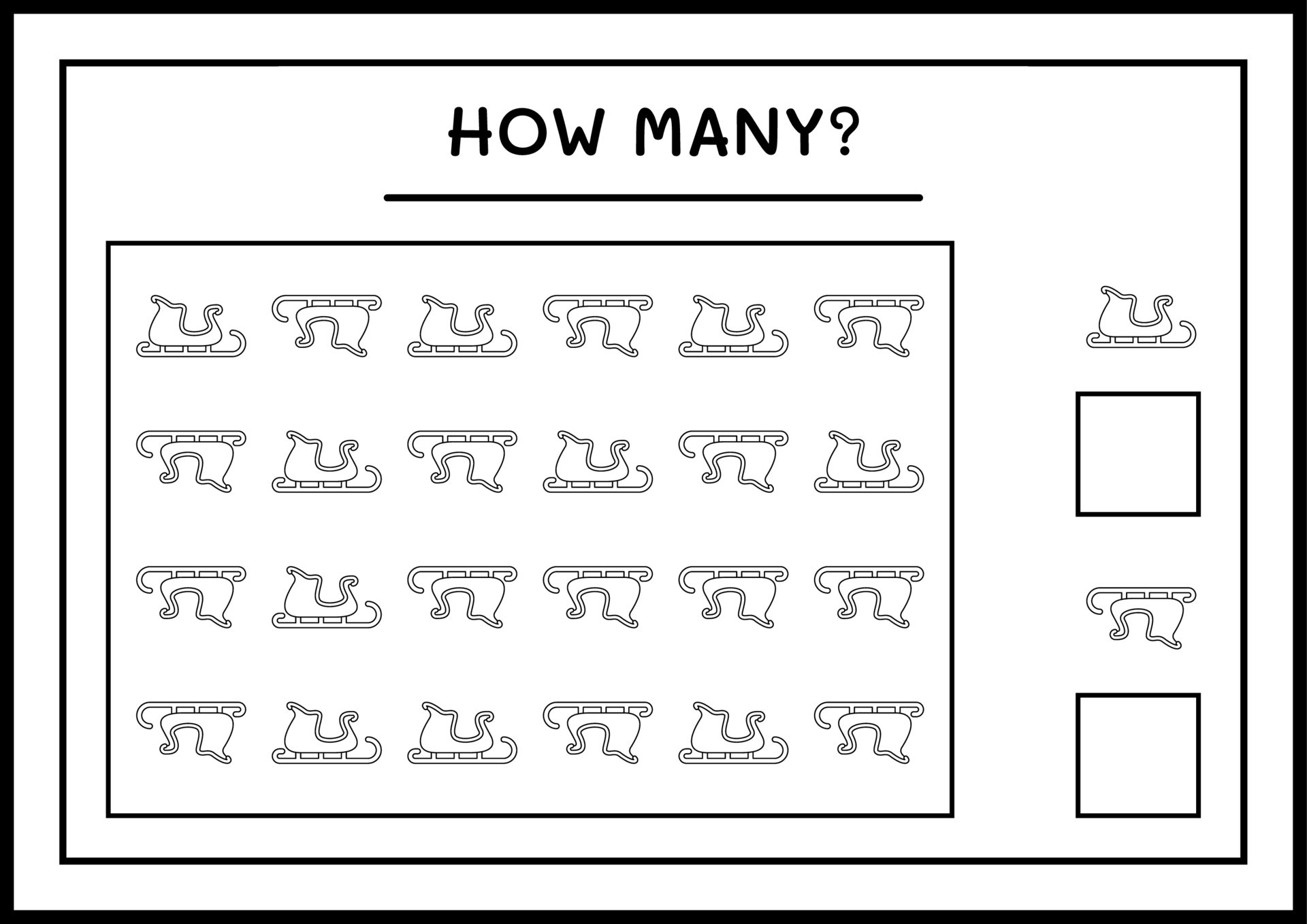 How many santa claus sleigh, game for children. Vector illustration ...