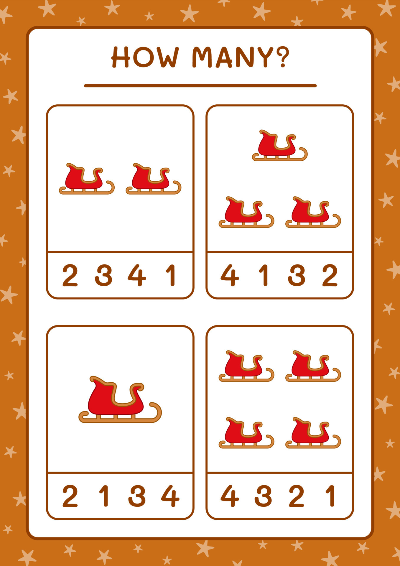 How many santa claus sleigh, game for children. Vector illustration ...
