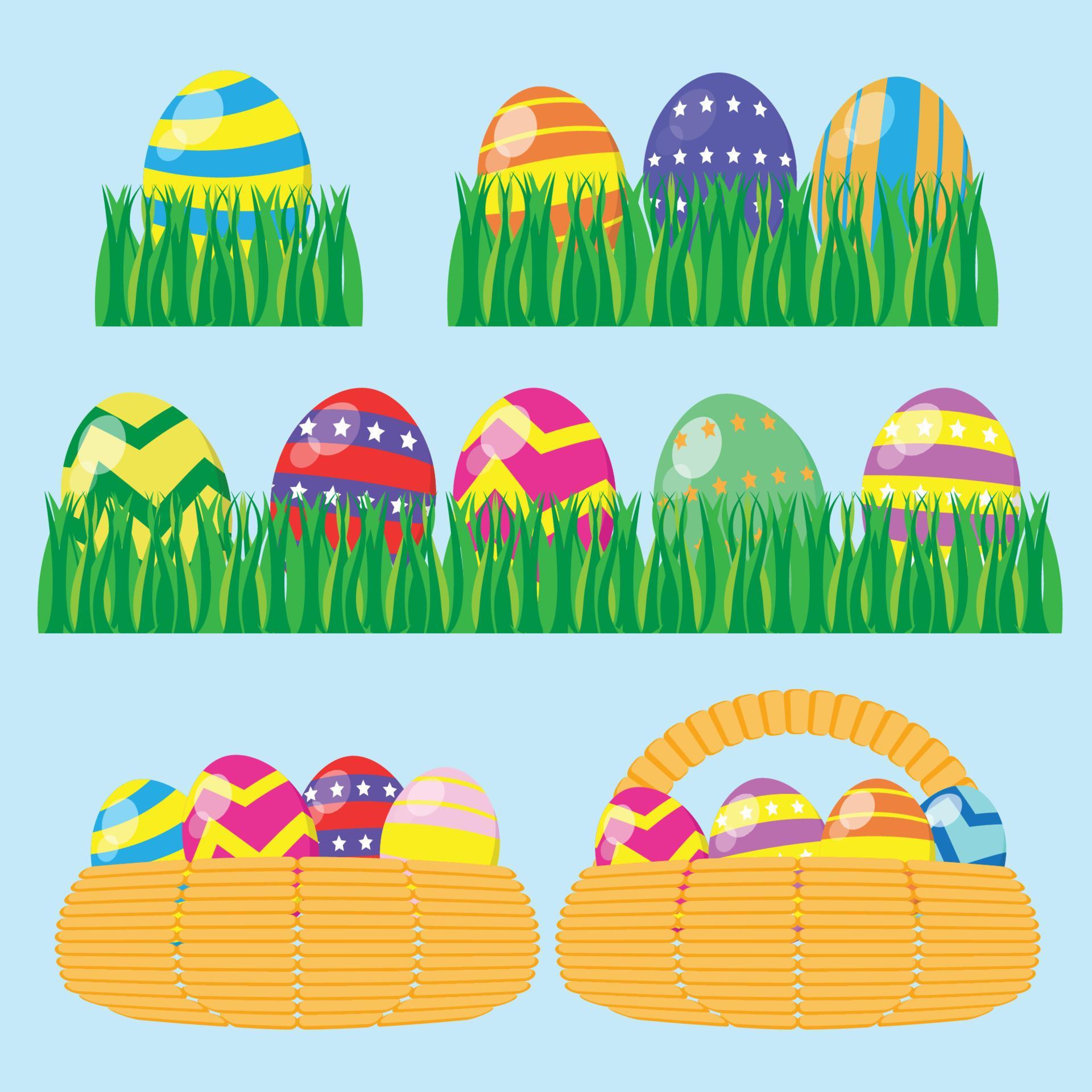 The Easter eggs bundle set for holiday concept 10031391 Vector Art at ...