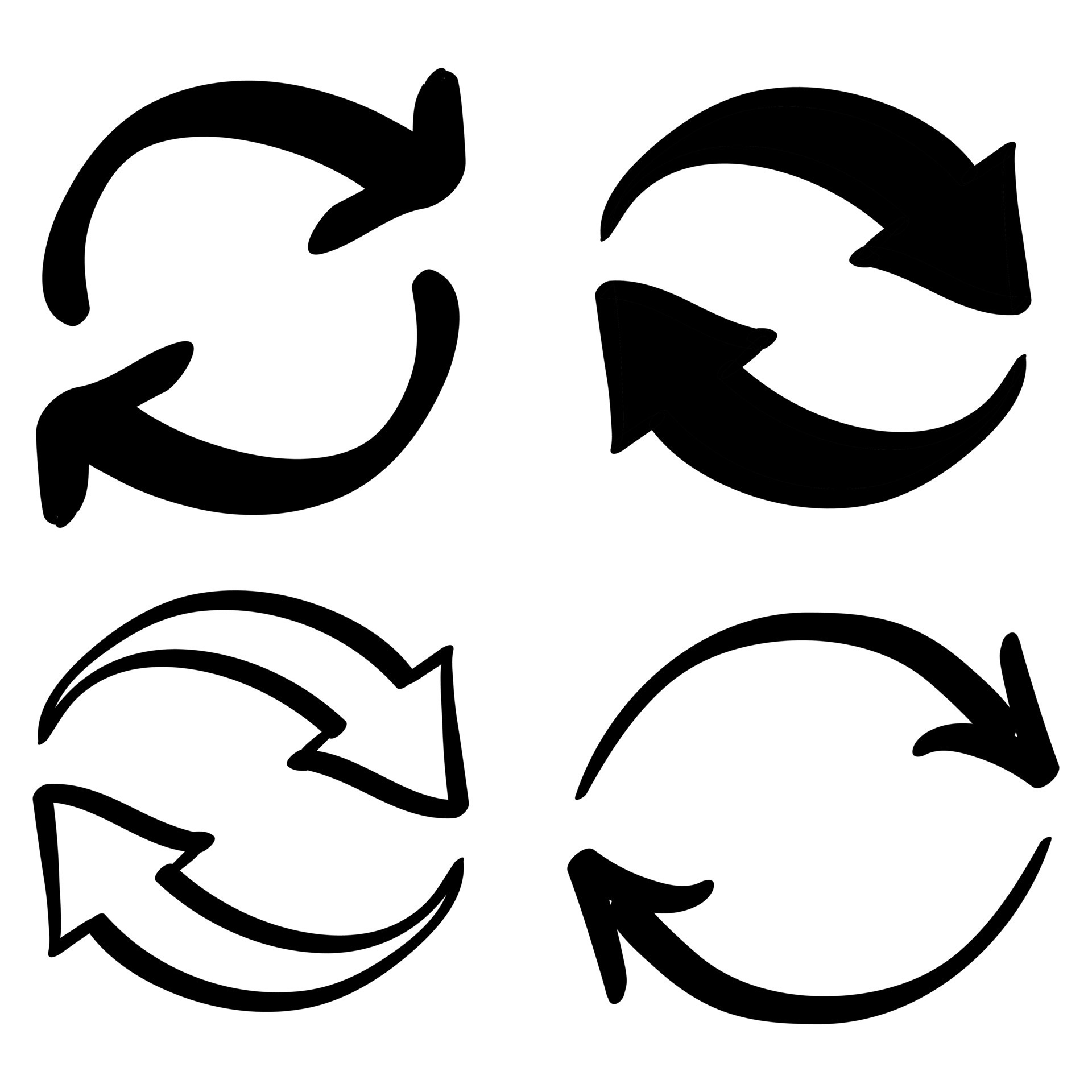 hand drawn double reverse circular swap arrow icon in doodle style ...