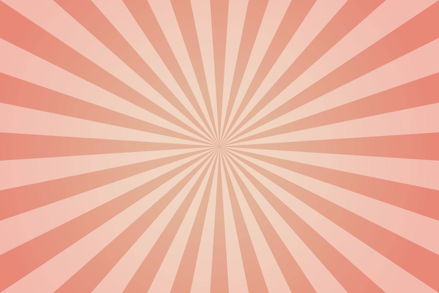Sun Rays Retro Vintage Style On Pink Background Sunburst Pattern