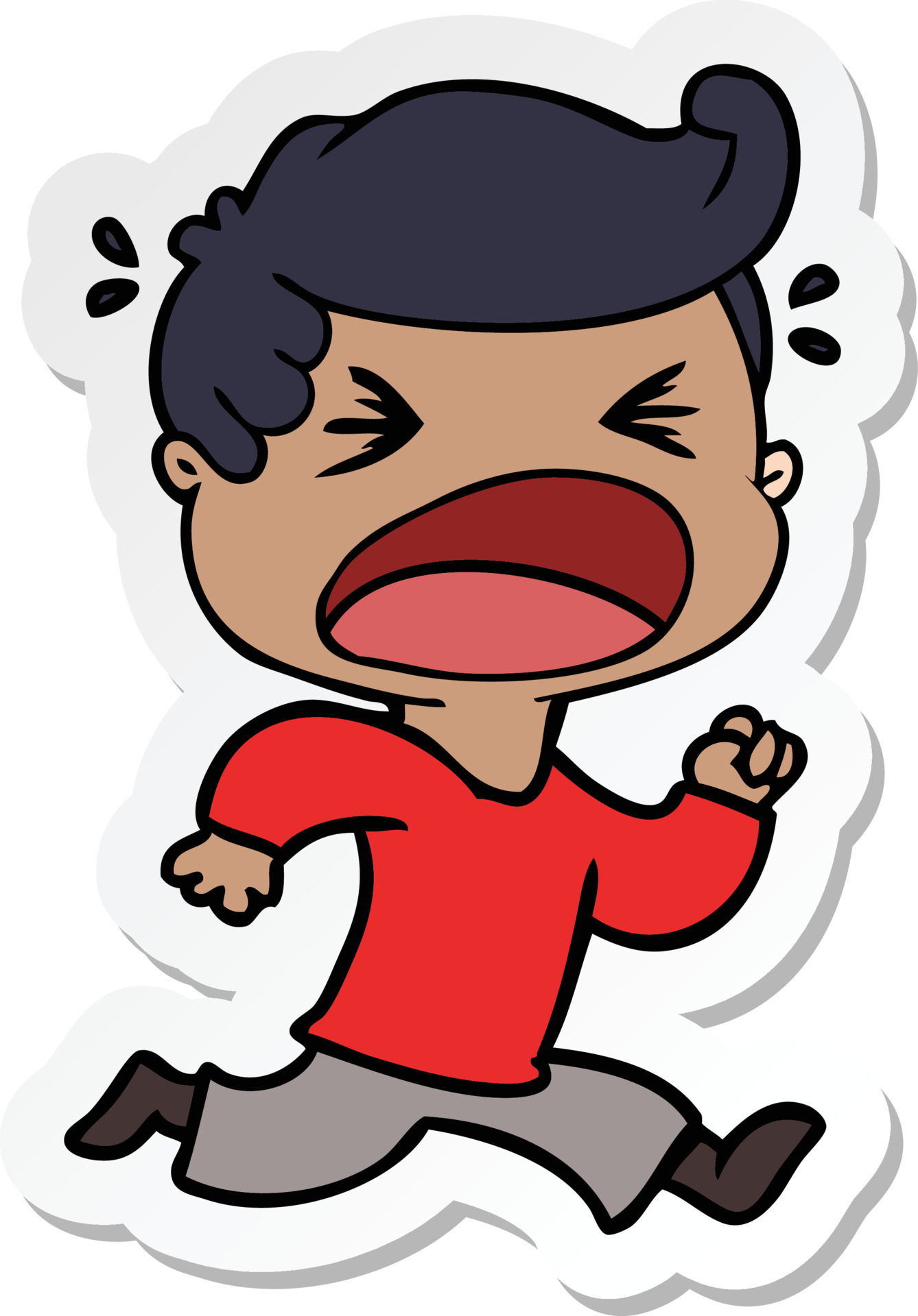 sticker of a cartoon shouting man 10033666 Vector Art at Vecteezy sticker of a cartoon shouting man 10033666 Vector Art at Vecteezy