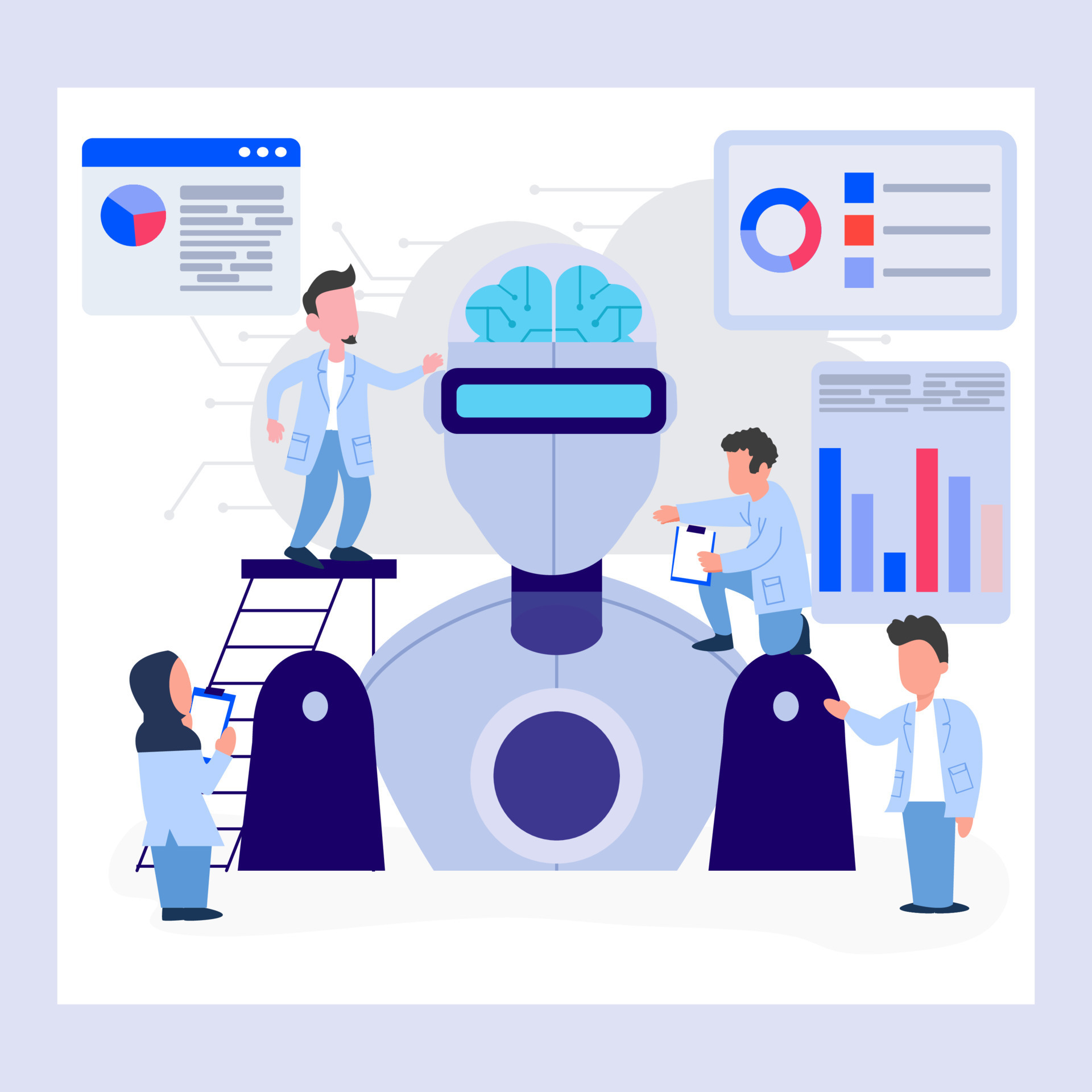 robotic and artificial intelligence development 10033982 Vector Art at ...