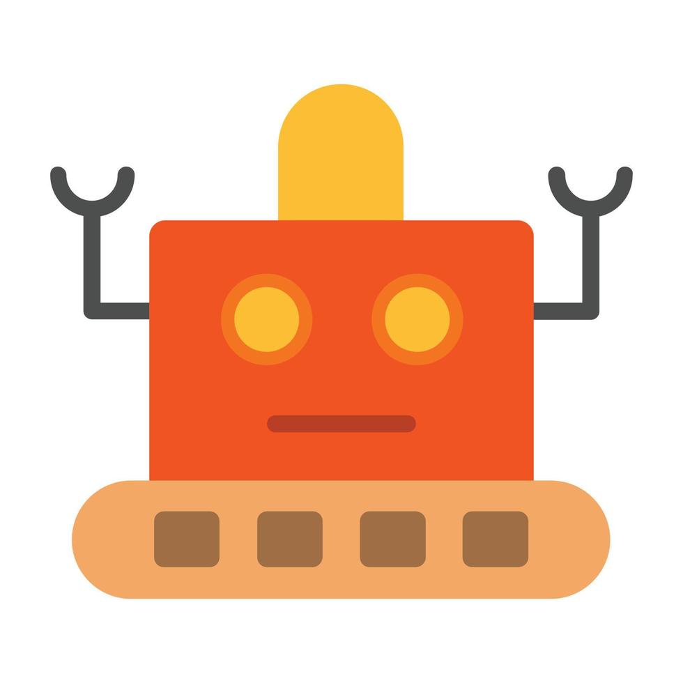 Robot Flat Icon 10035929 Vector Art at Vecteezy