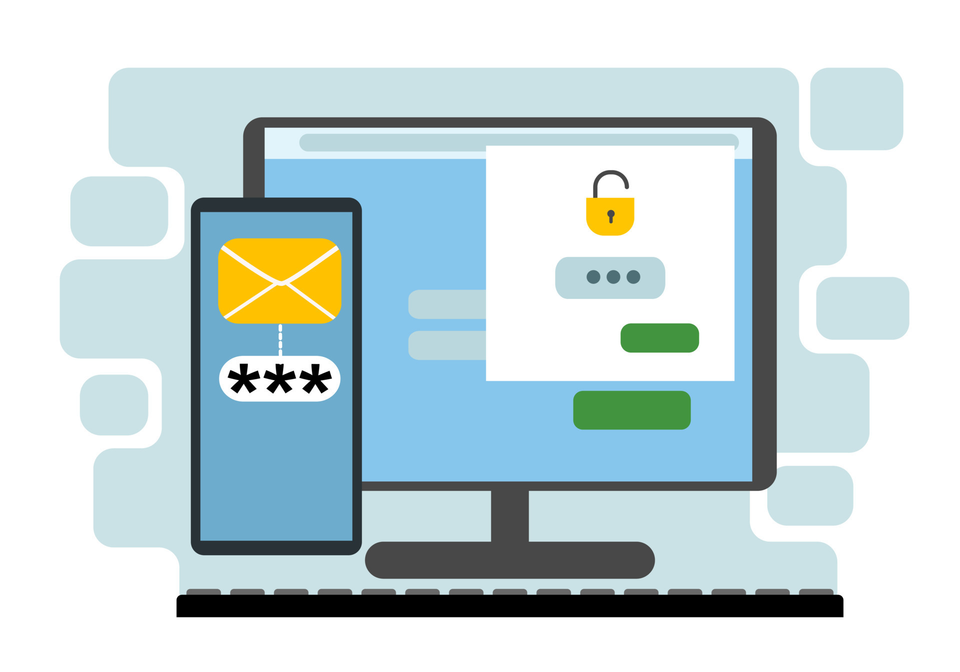 Two-factor authentication security. 10036649 Vector Art at Vecteezy