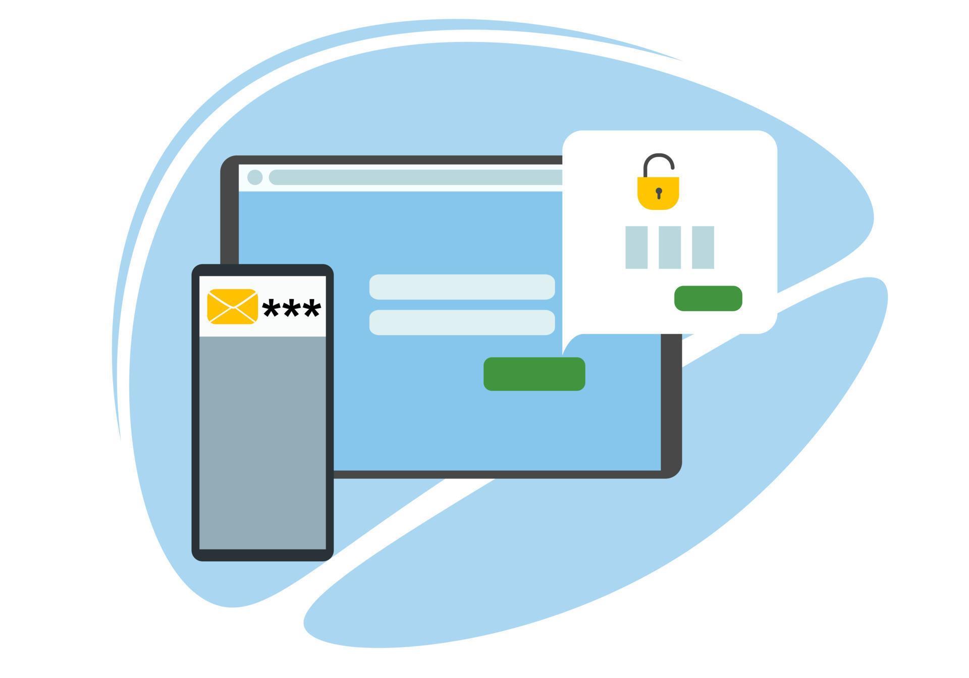 Two-factor authentication security. 10036675 Vector Art at Vecteezy