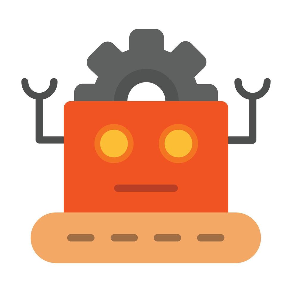 Robot Flat Icon 10037465 Vector Art at Vecteezy