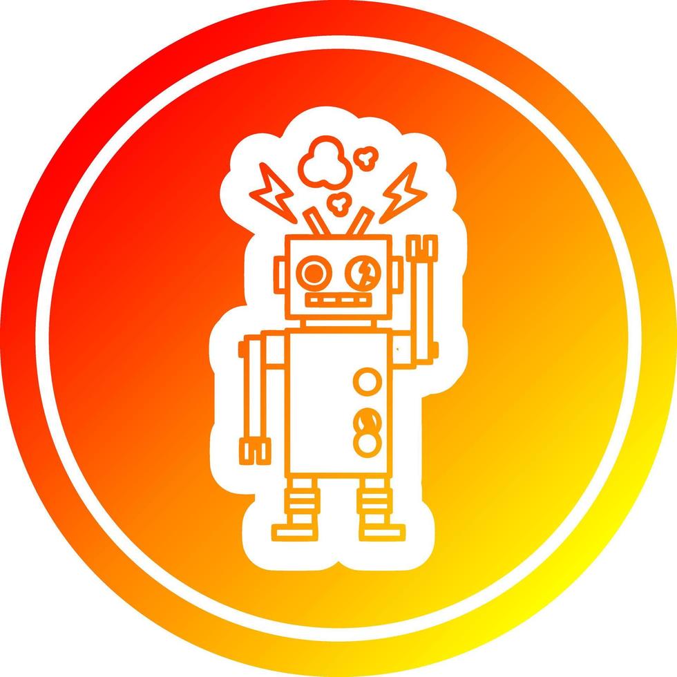 Malfunctioning Robot Circular In Hot Gradient Spectrum 10038638 Vector Art At Vecteezy